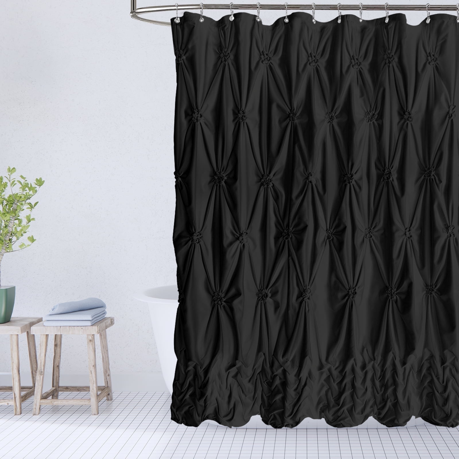"Maison De J Black Shower Curtain - Farmhouse Rustic Style, Modern ...