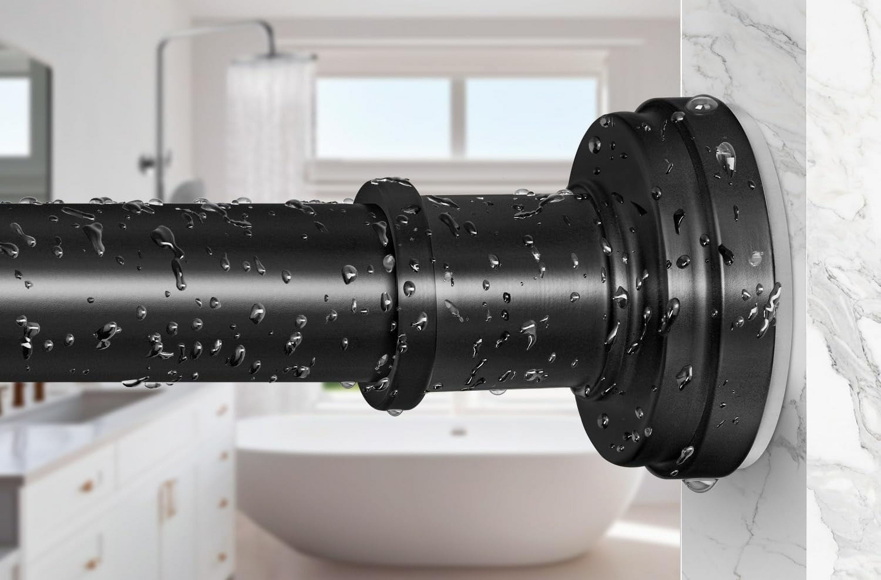 Black Shower Curtain Rod 36-84 Inch(3-7ft) Never Rust No Drilling ...