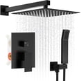 Black Shower Faucet Set, 10 inch Rain System with Pressure Balance ...