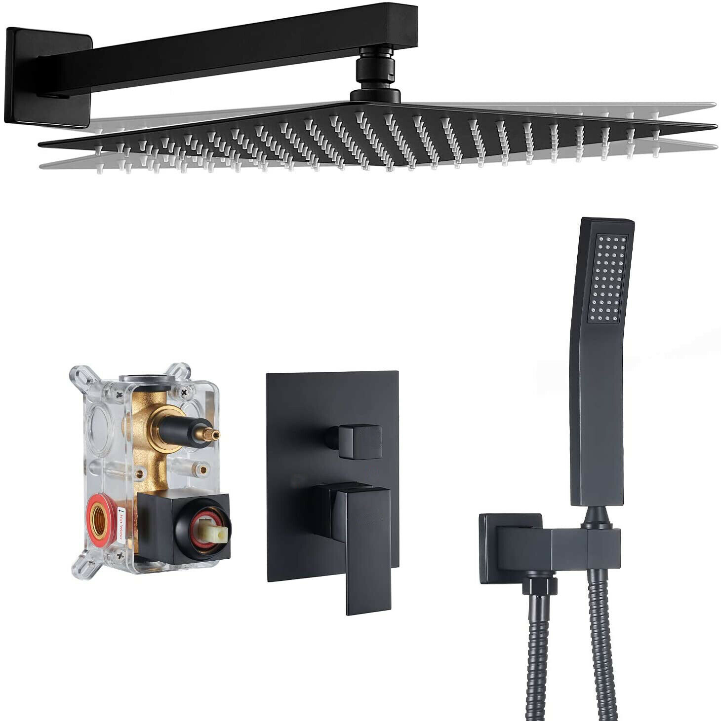 ALFI brand AB4101-BN Brushed Nickel Concealed 4-Way Thermostatic Valve ...