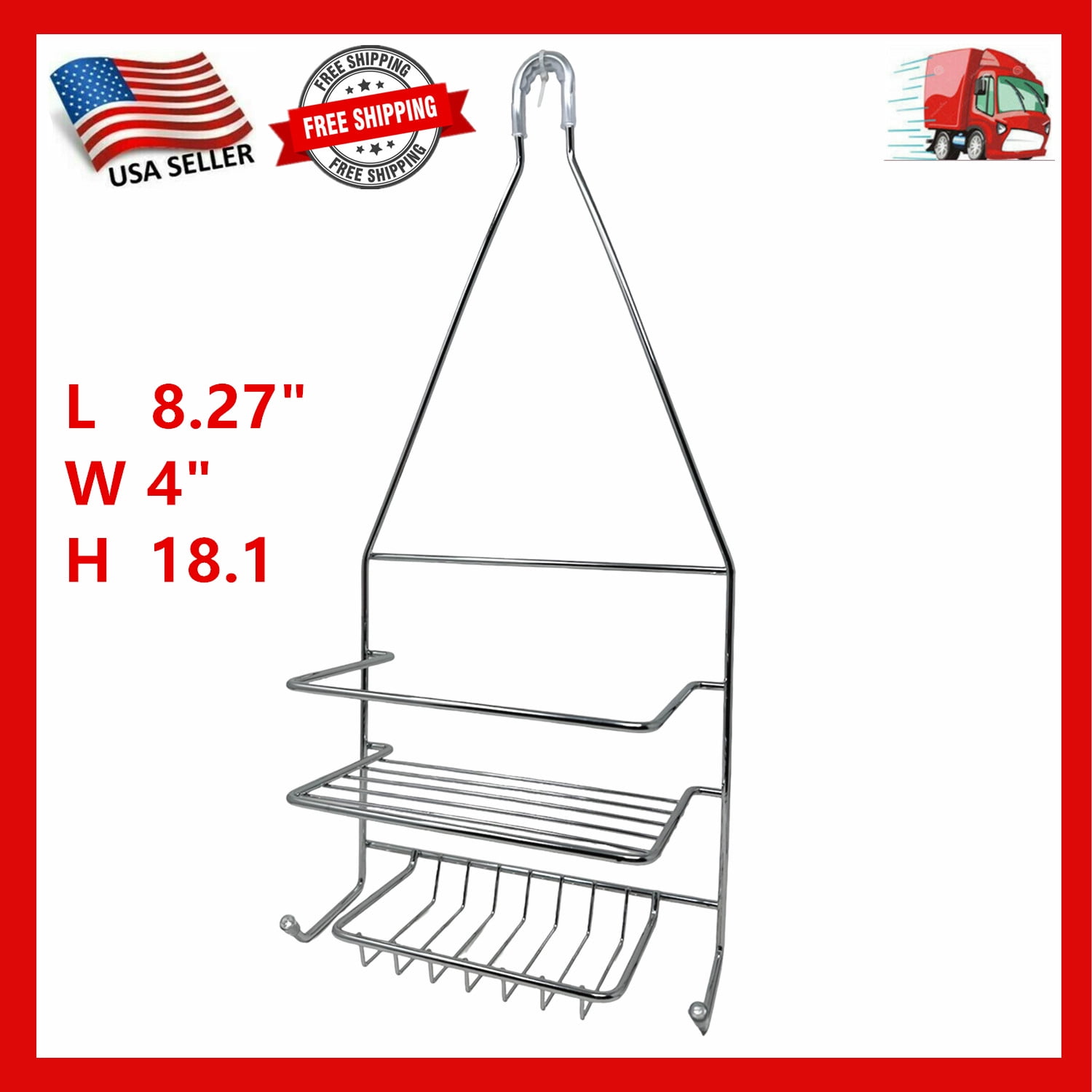 Shower Head Caddy Shelf for Bathroom - Storage Holder, Organizer Rack ...