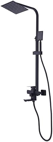 Black Shower System with Shower , Adjustable Shower Panel, 360 Rotated ...