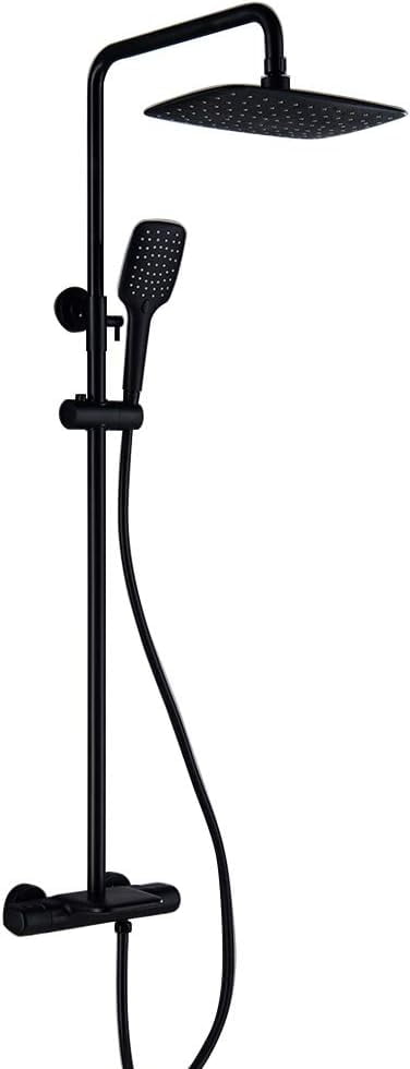 Black Shower System with Thermostatic, High Flow Shower Faucet Set 3 ...