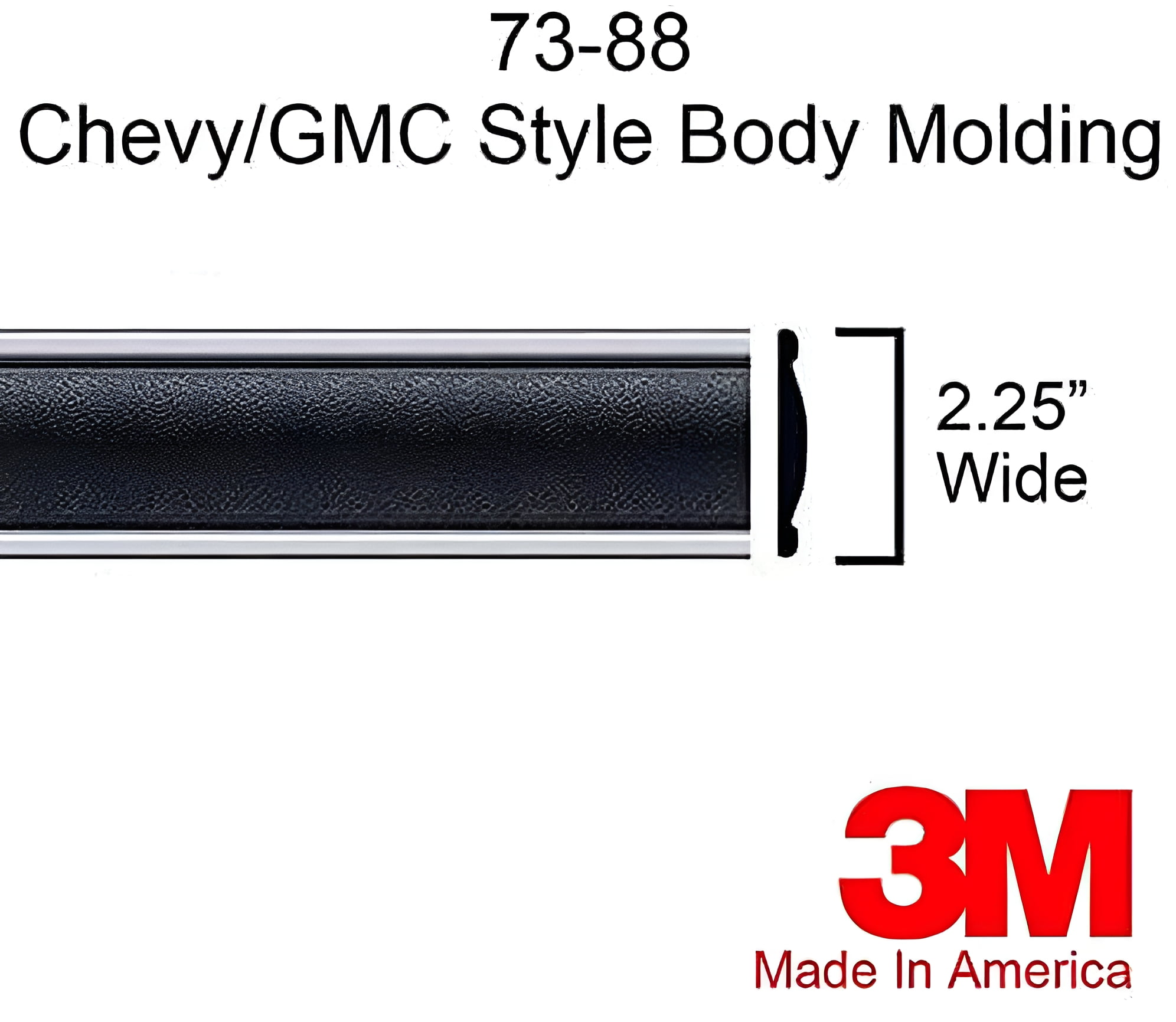 Black Side Body Trim Molding 1973-1987 Chevy GMC C10, C20, C30, K10 ...