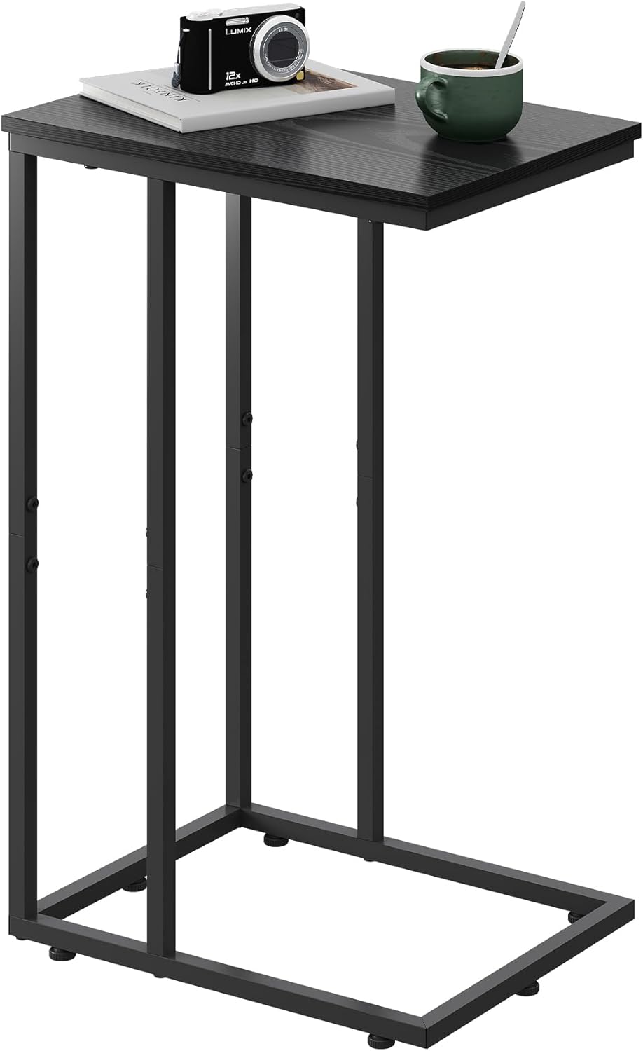 Black Side Table, C Table End Table for Bedroom, Home Office, Dorm ...