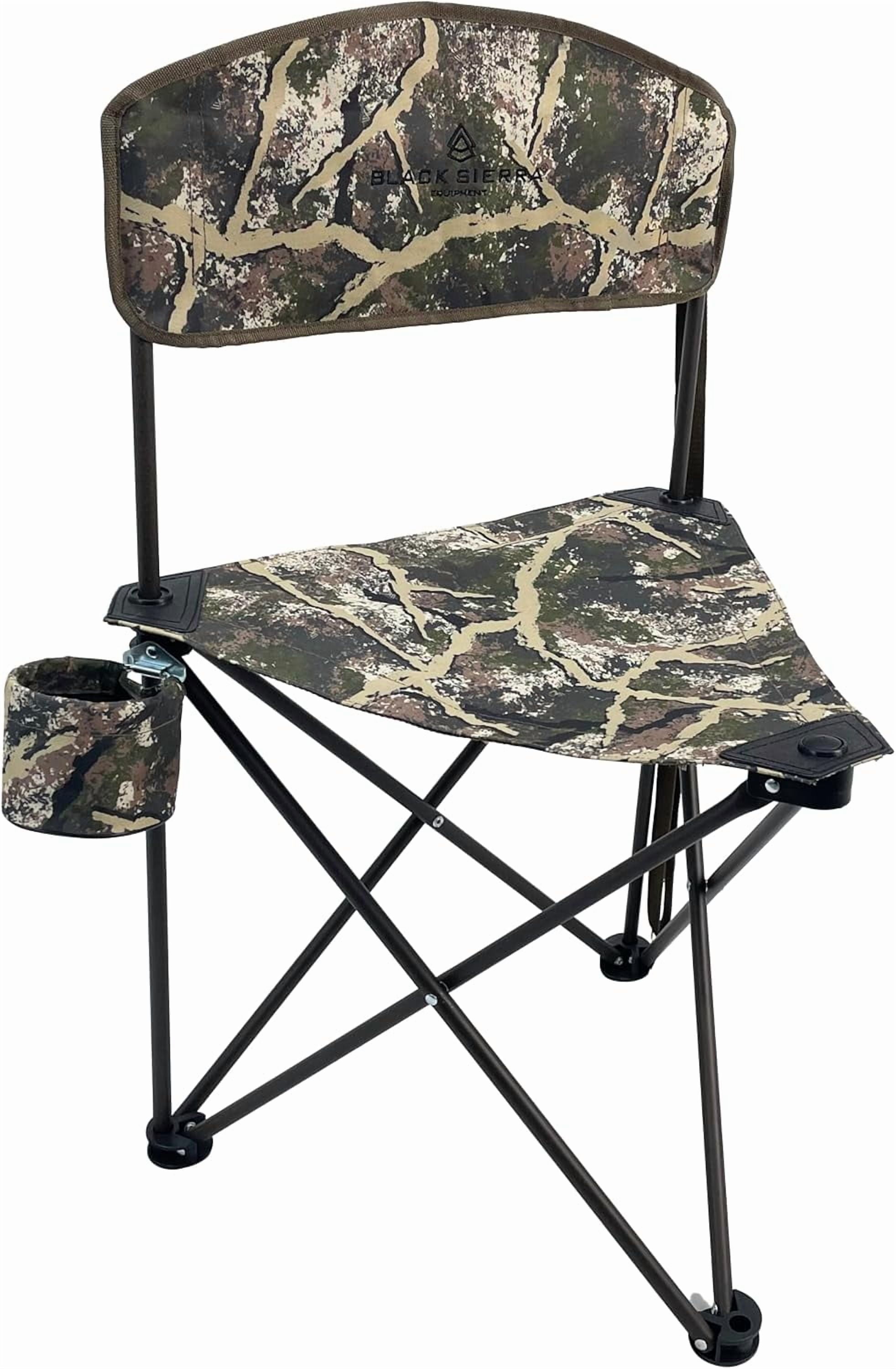 Black Sierra XL ipod Hunting Stool w/Backrest, Lightweight Portable ...