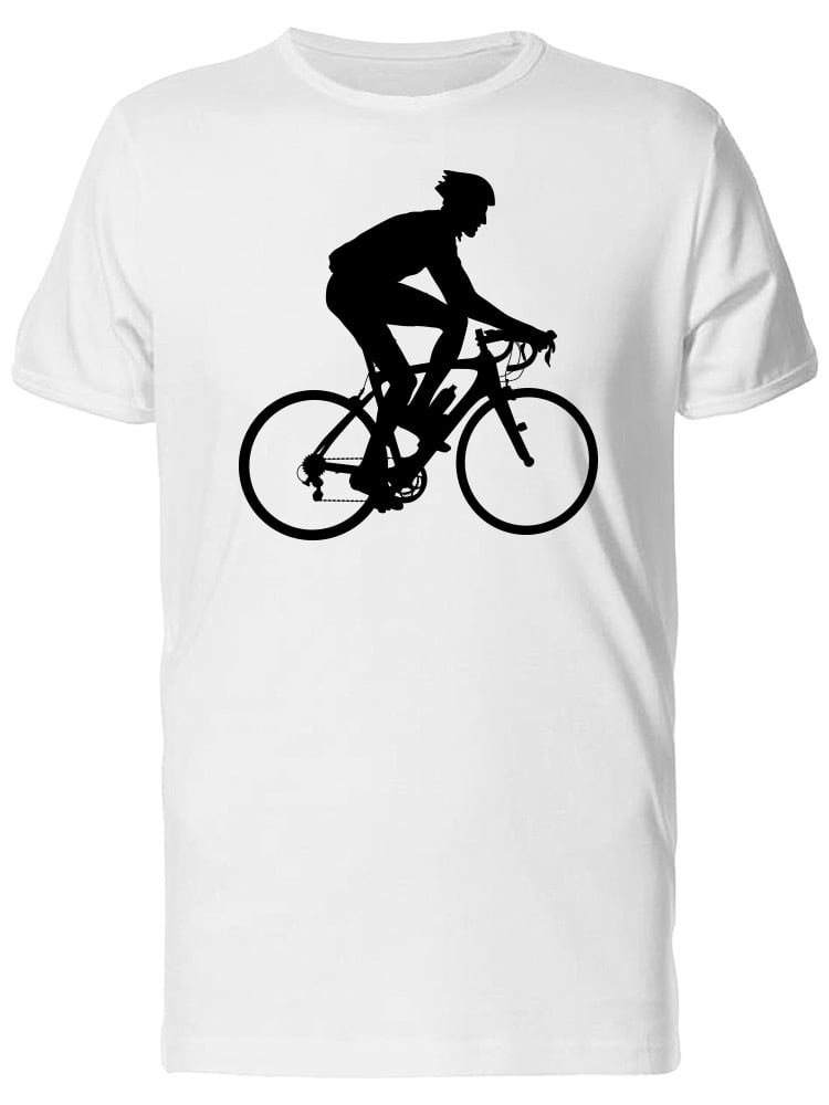 Black Silhouette Of Cyclist Man T-Shirt Men -Image by Shutterstock ...