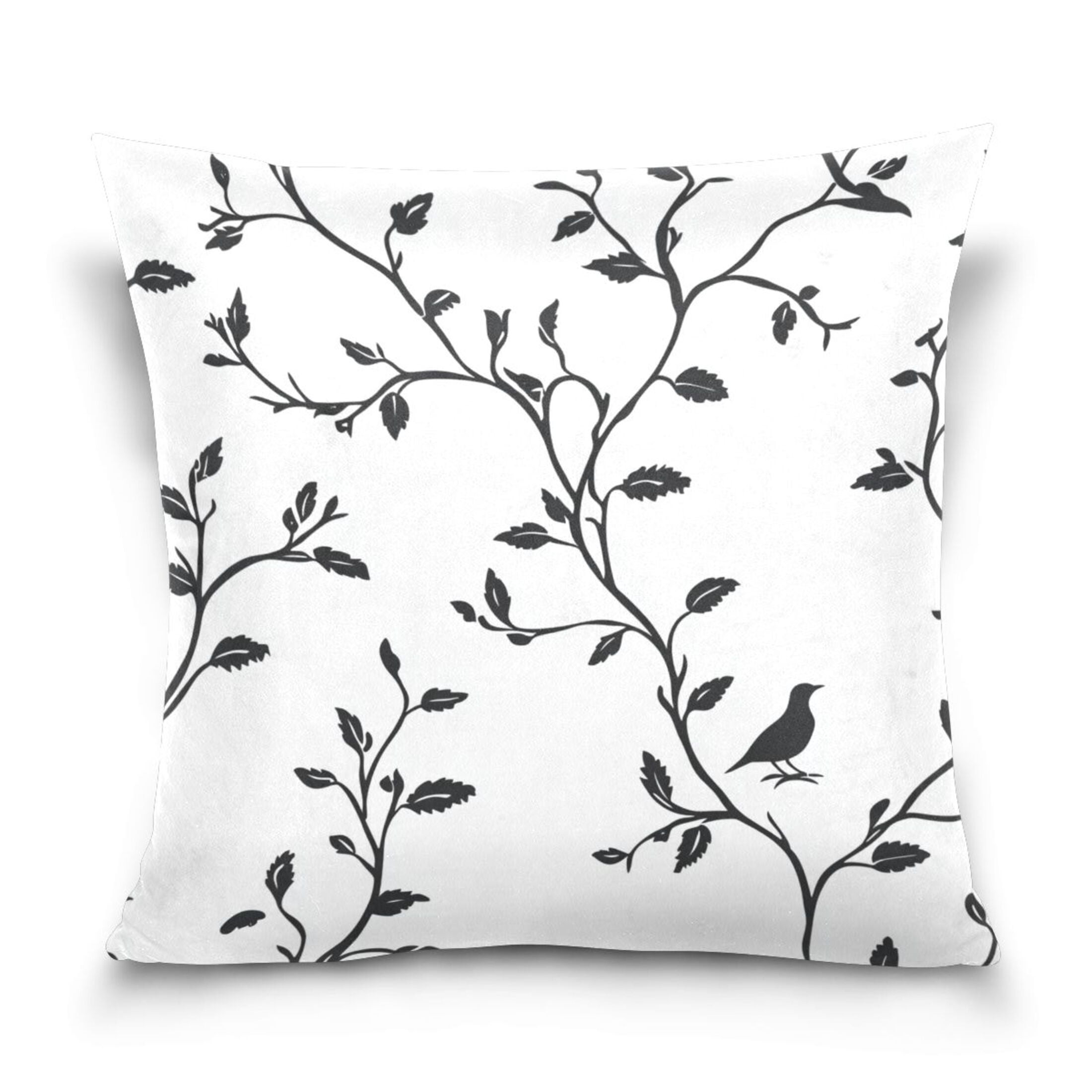 Black Silhouette Pattern 20x20 Inch Plush Velvet Pillowcase Double ...