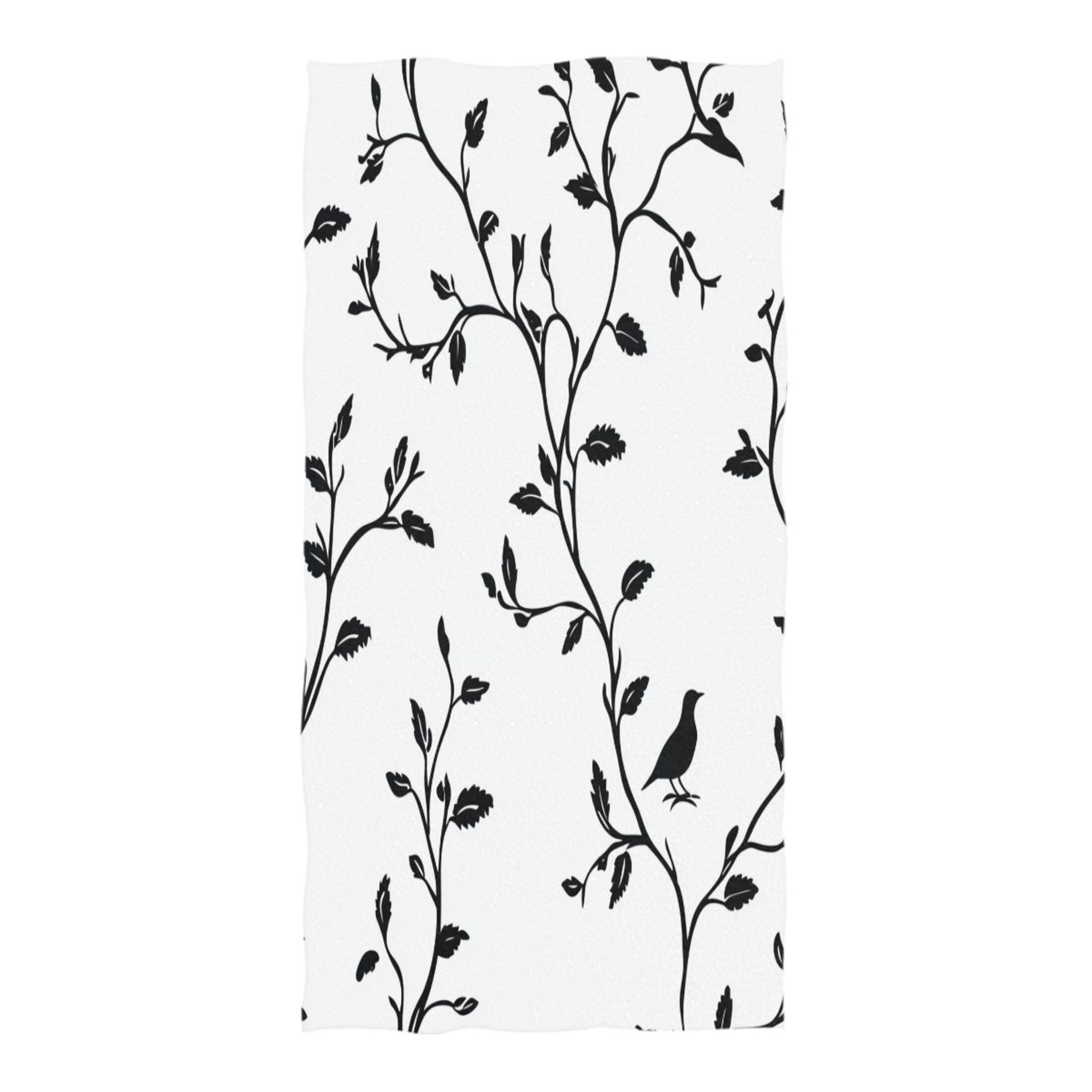 Black Silhouette Pattern 74"x37" Sand Resistant Beach Towel, Quick Dry ...