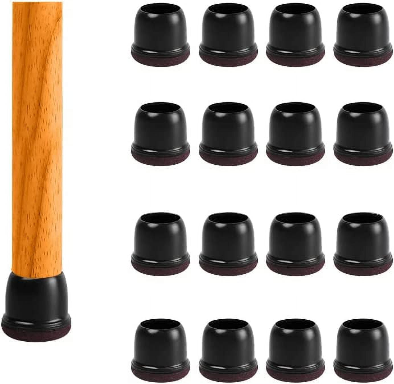 Black Silicone Chair Leg Floor Protectors with Felt, Chair Leg Caps ...