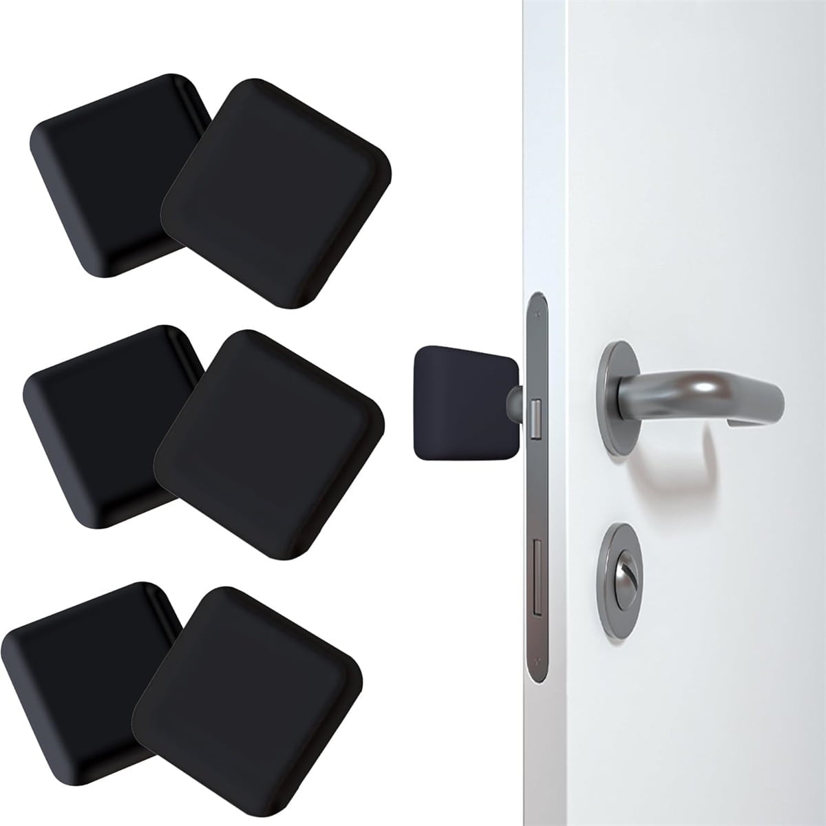 Black Silicone Door Handle Bumper - GIXUSIL Self-Adhesive Wall, Door ...