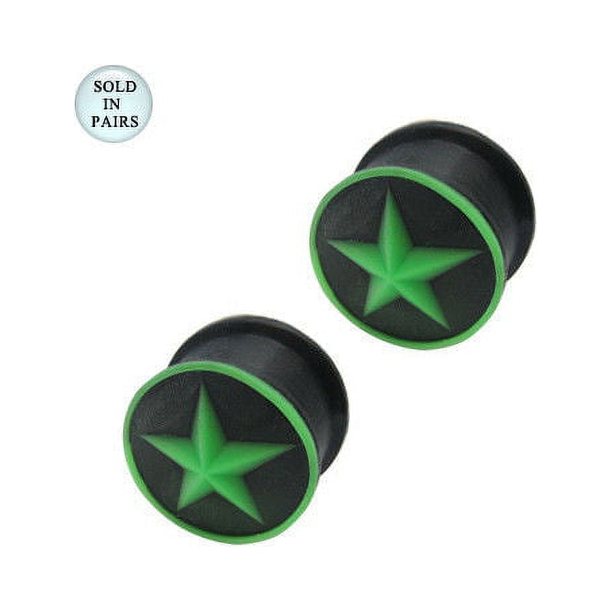 Black Silicone Star Design Ear Plugs - 3/4" Inch - Walmart.com