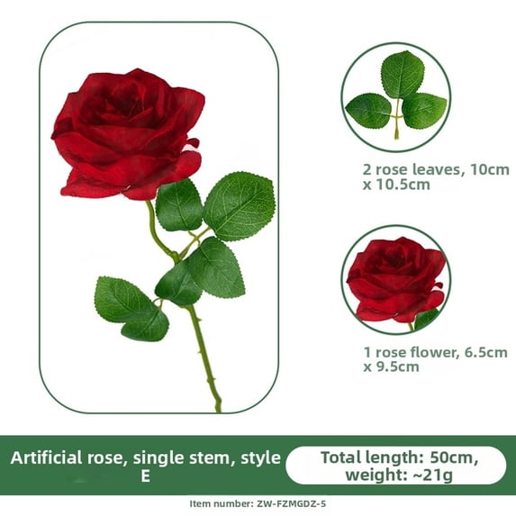 Black Silk Flower Single Stem Artificial Flower for Photography Props ...