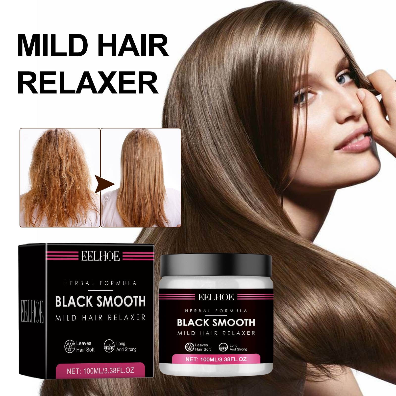 Black Silk Mild Hair Relaxer - 100ml Natural Hair Straightening Cream ...