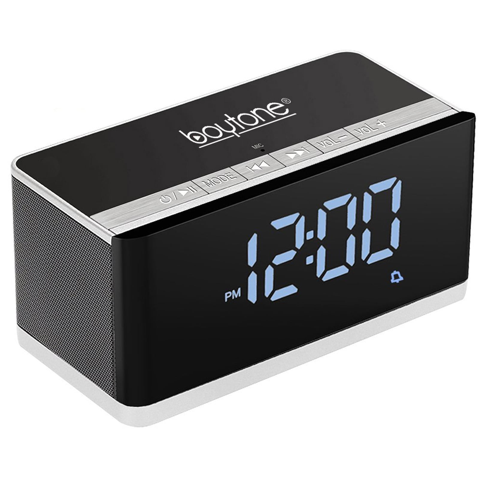 Black-Silver BT Clock Radio BT-86C - Walmart.com