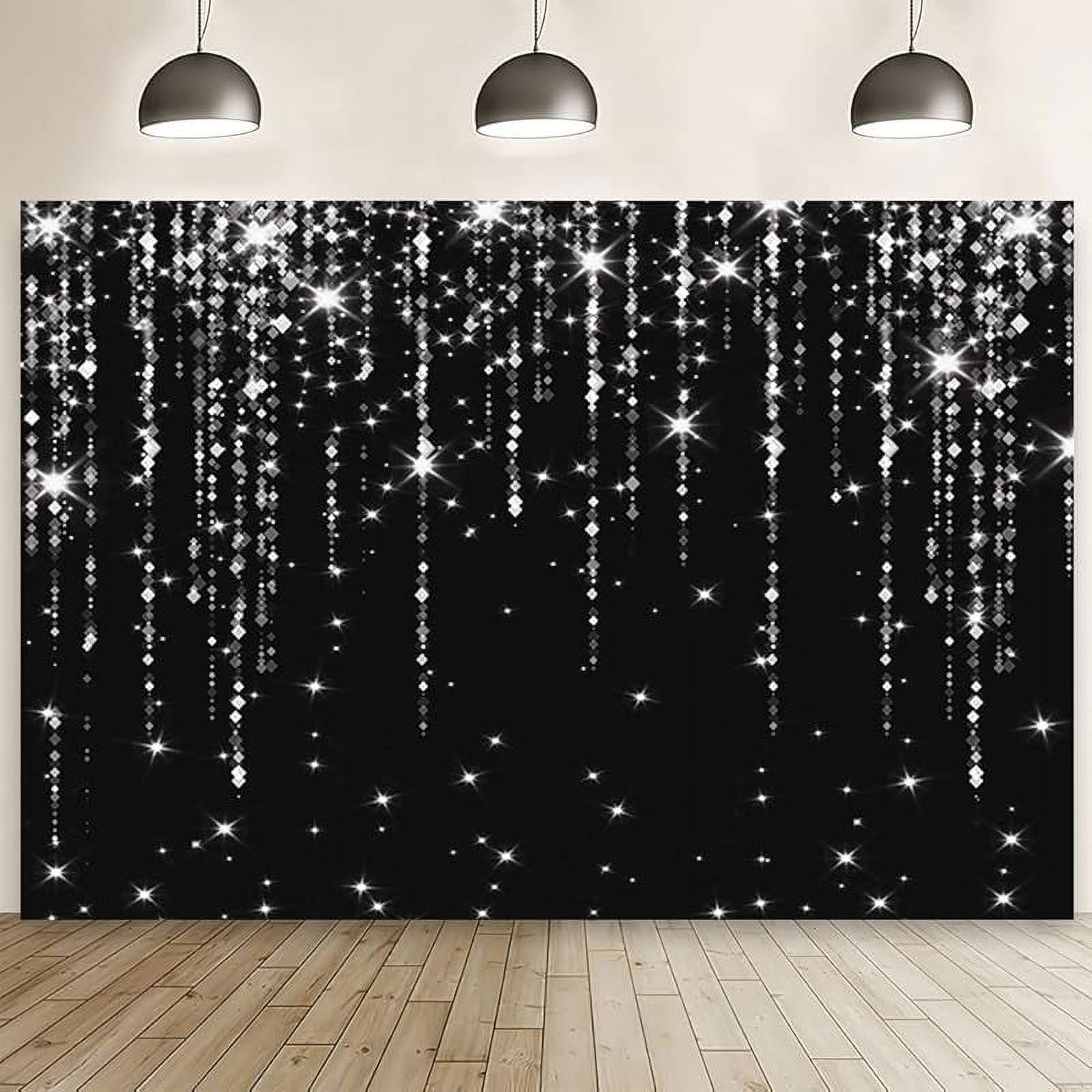Black and Silver Backdrop Wedding Anniversary Sparkles Photography ...