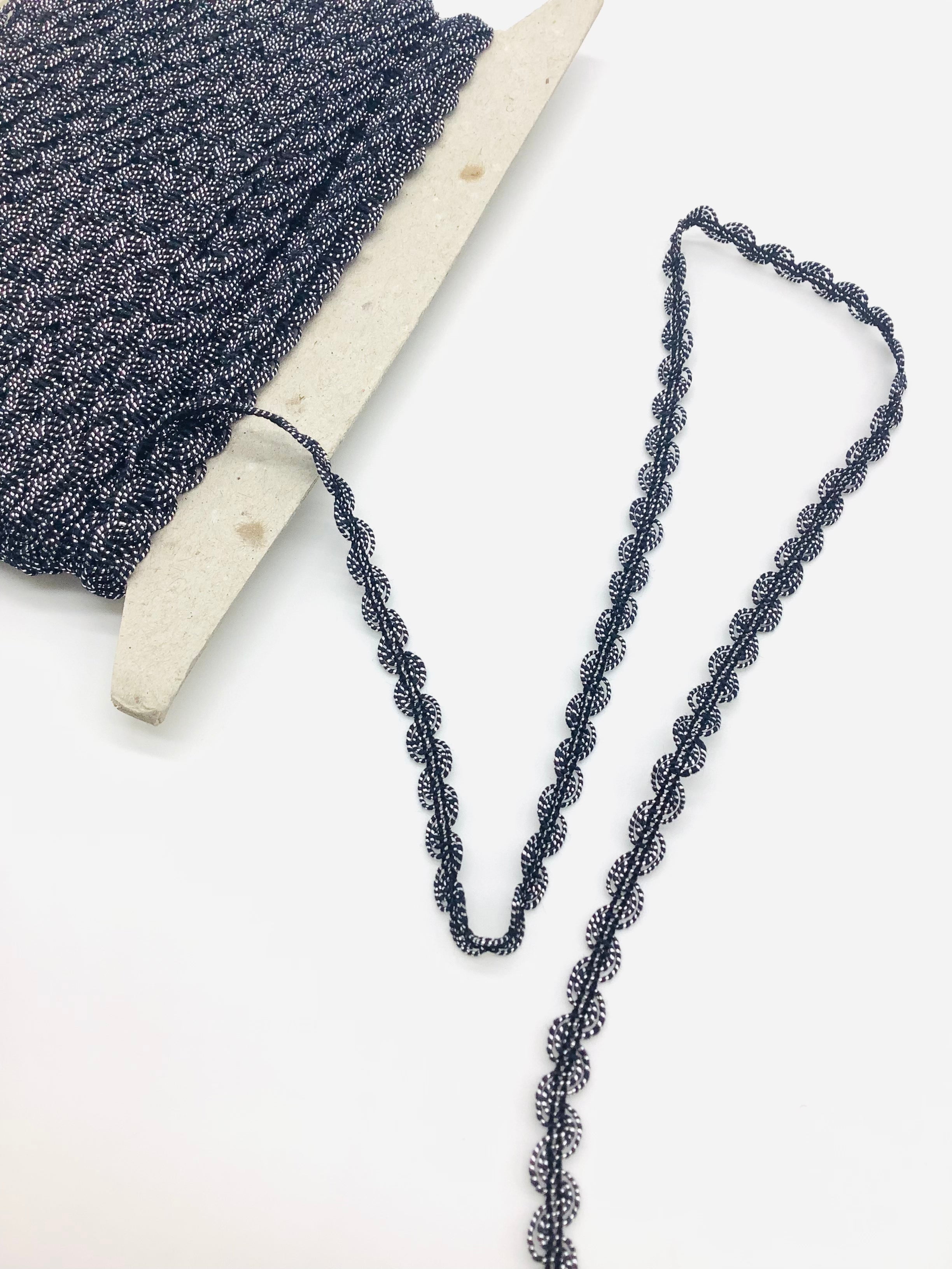 Black/Silver Metallic 1/4" Scroll Gimp Trimp - Walmart.com