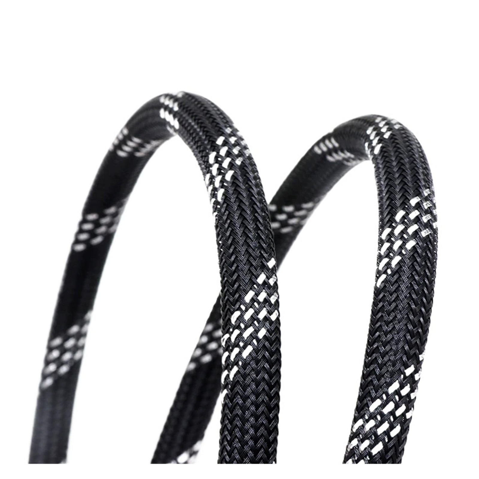 Black Silver PET Braid Sleeve High Density Cable Wrap Sheath For ...