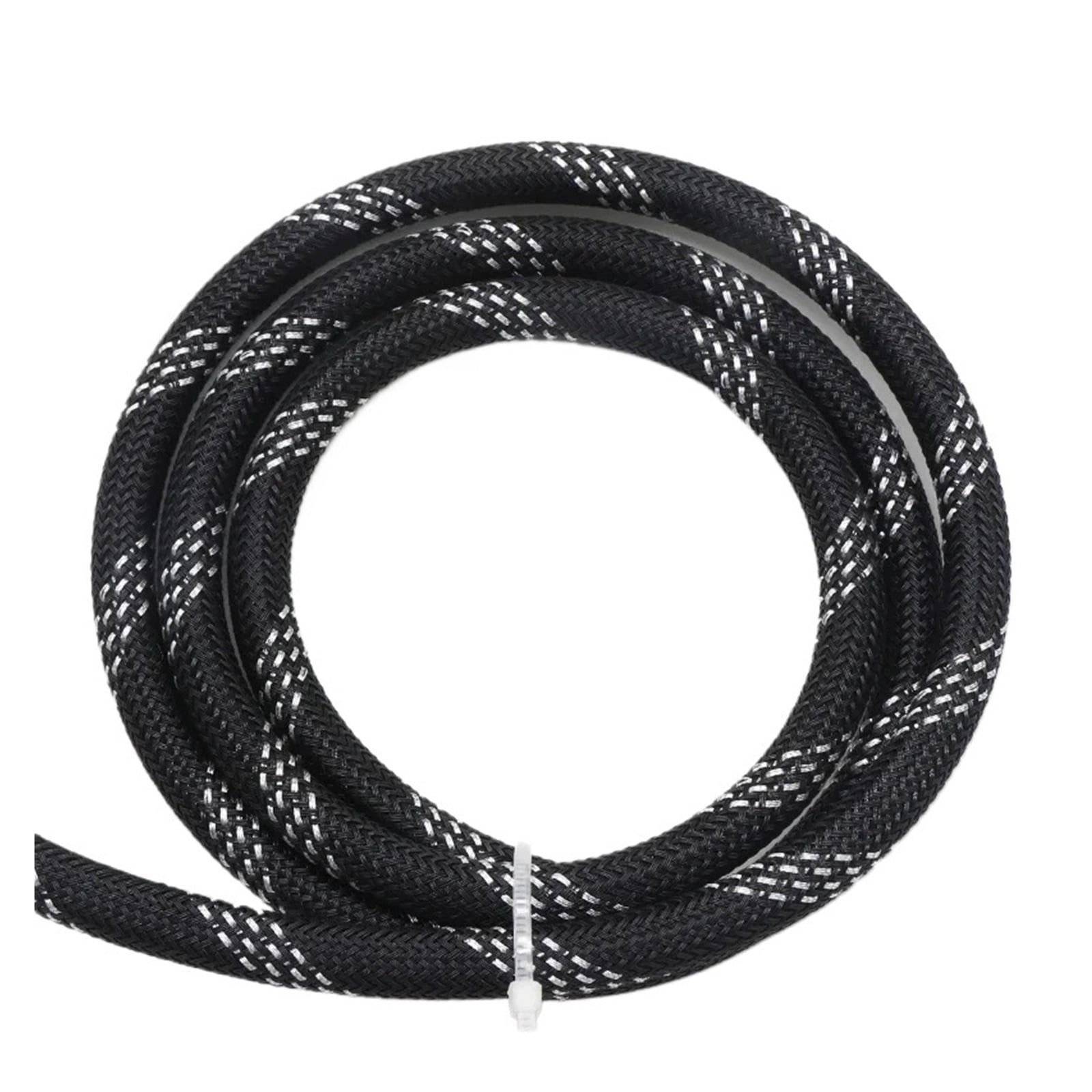 Black Silver PET Braid Sleeve High Density Cable Wrap Sheath - Walmart.com