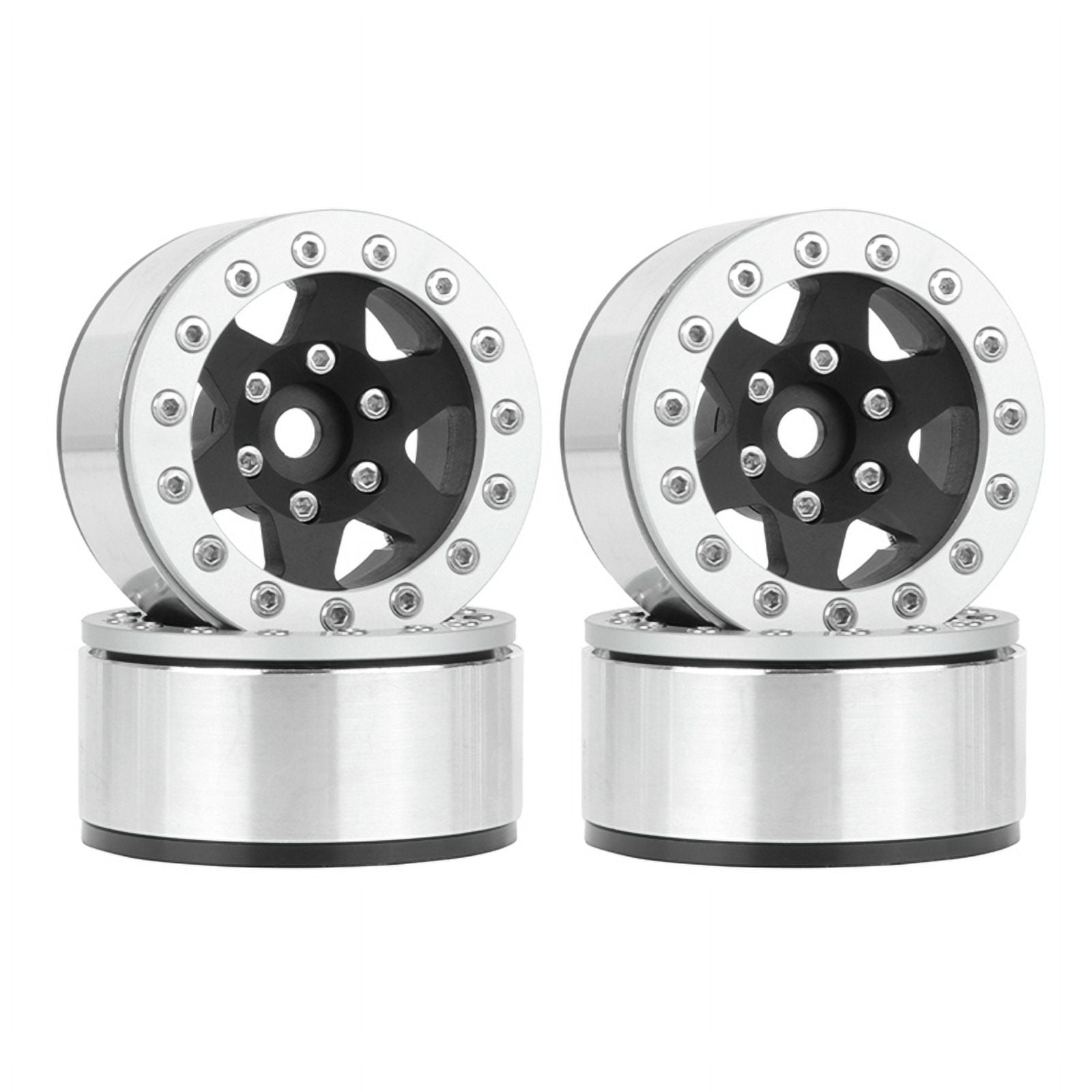 Black Silver Rim 1.55 Inch Metal Wheel Tire Climbing Car AX90069 for ...