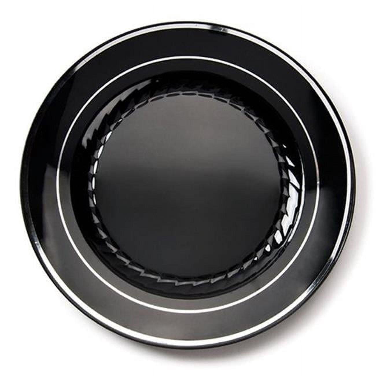 Black & Silver Round Dinner Plate - Walmart.com