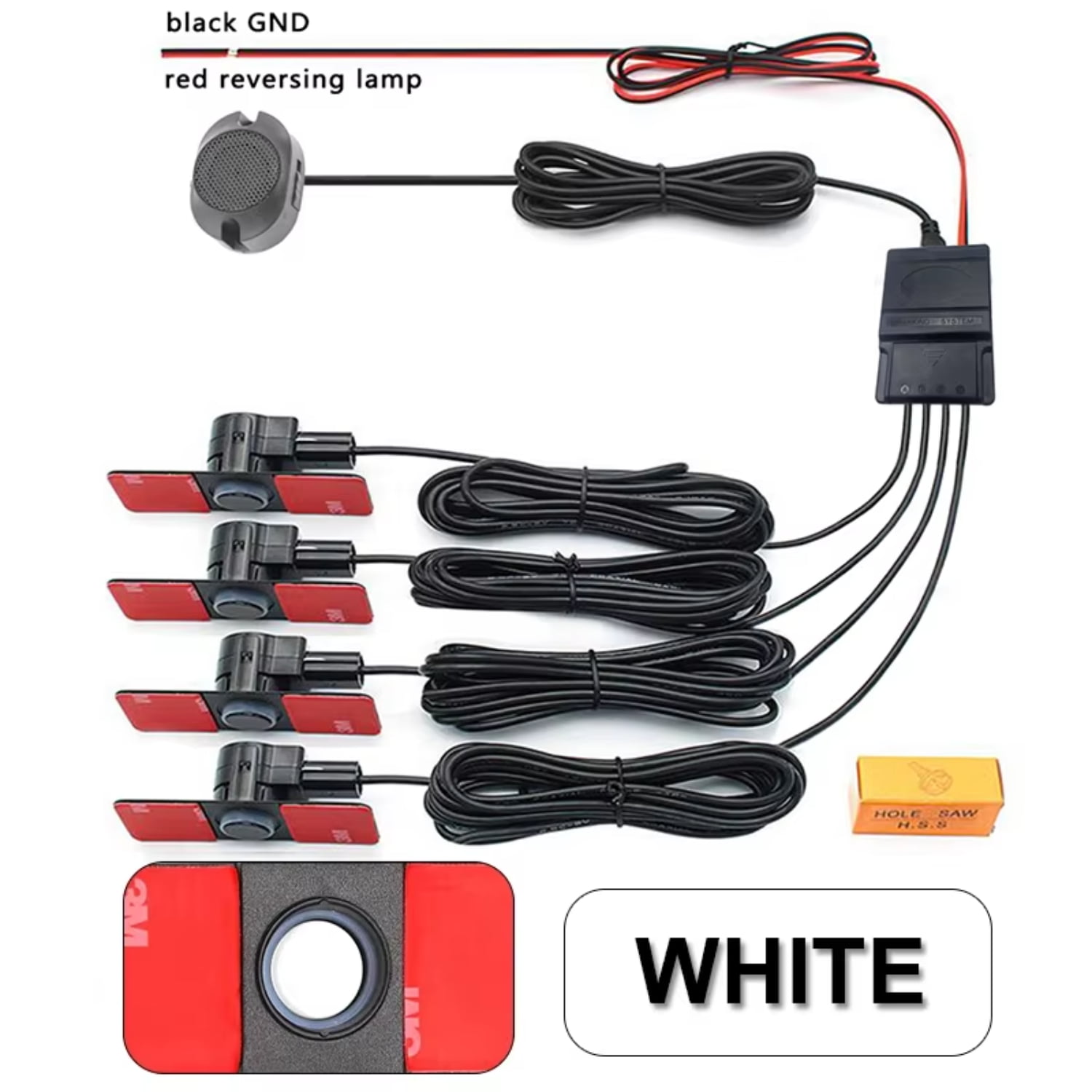 Black/Silver/White 13mm Flat Sensors Car Parking Sensor Assistant ...