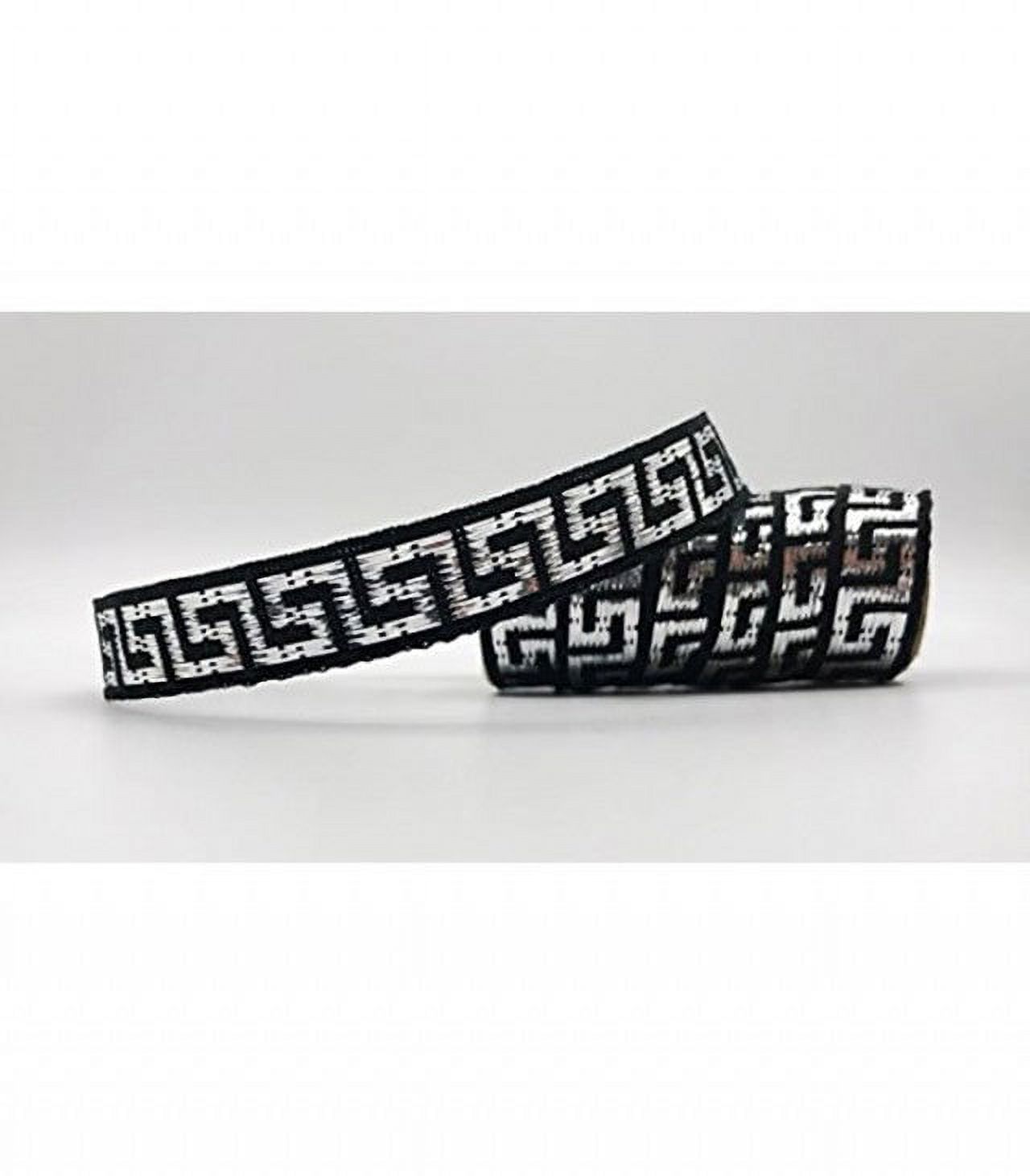 Black/Silver Woven Greek Key 7/16" Dobby Ribbon - Walmart.com