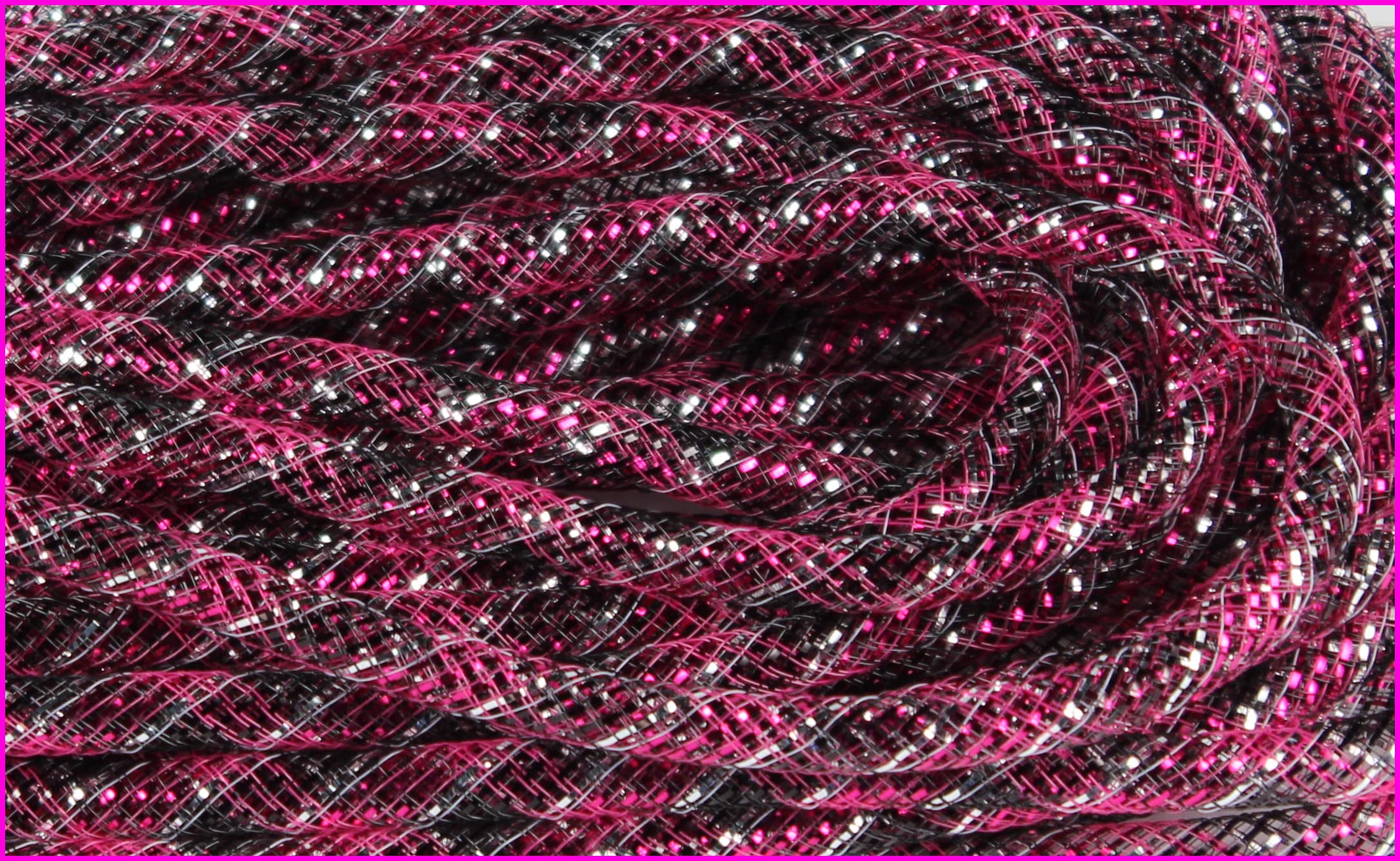Black, Silver and Fuchsia Metallic Foil Flex Tubing, 8mm x 30 Yards ...