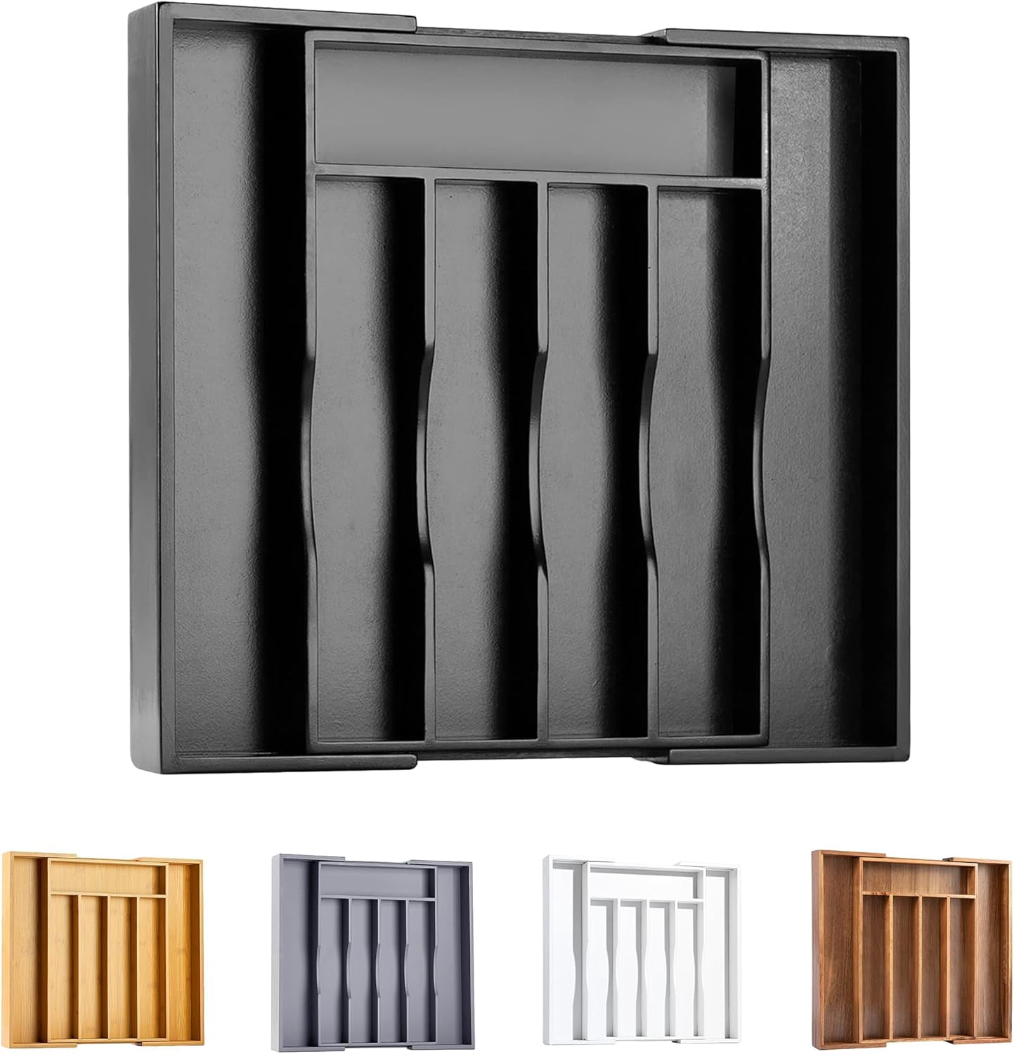 Bellsal Silverware Organizer Kitchen Drawer Organizer Expandable Bamboo ...
