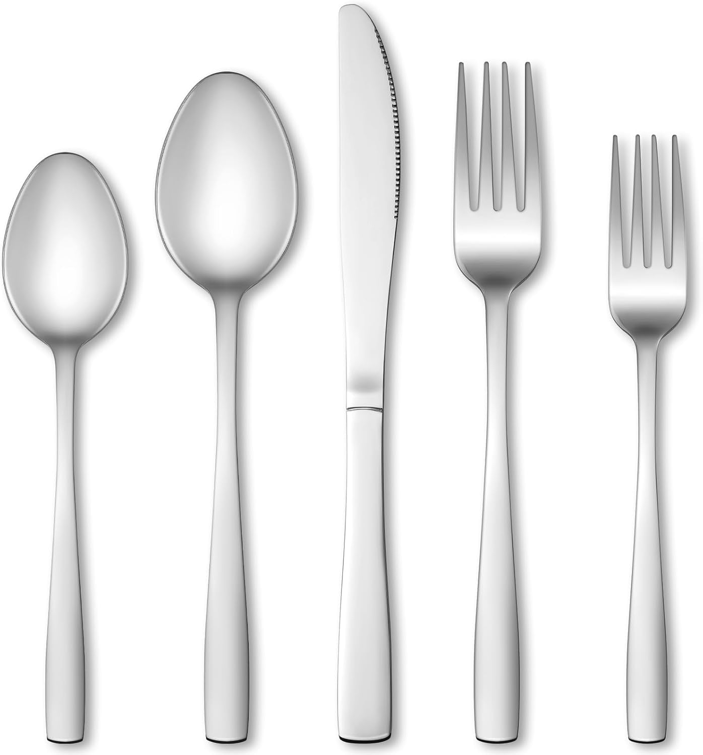Black Silverware Set, Food-Grade Stainless Steel Flatware Set, Square ...