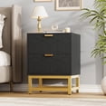 Black Simple 2 Drawer Small Bedroom Living Room Entryway Side Table ...