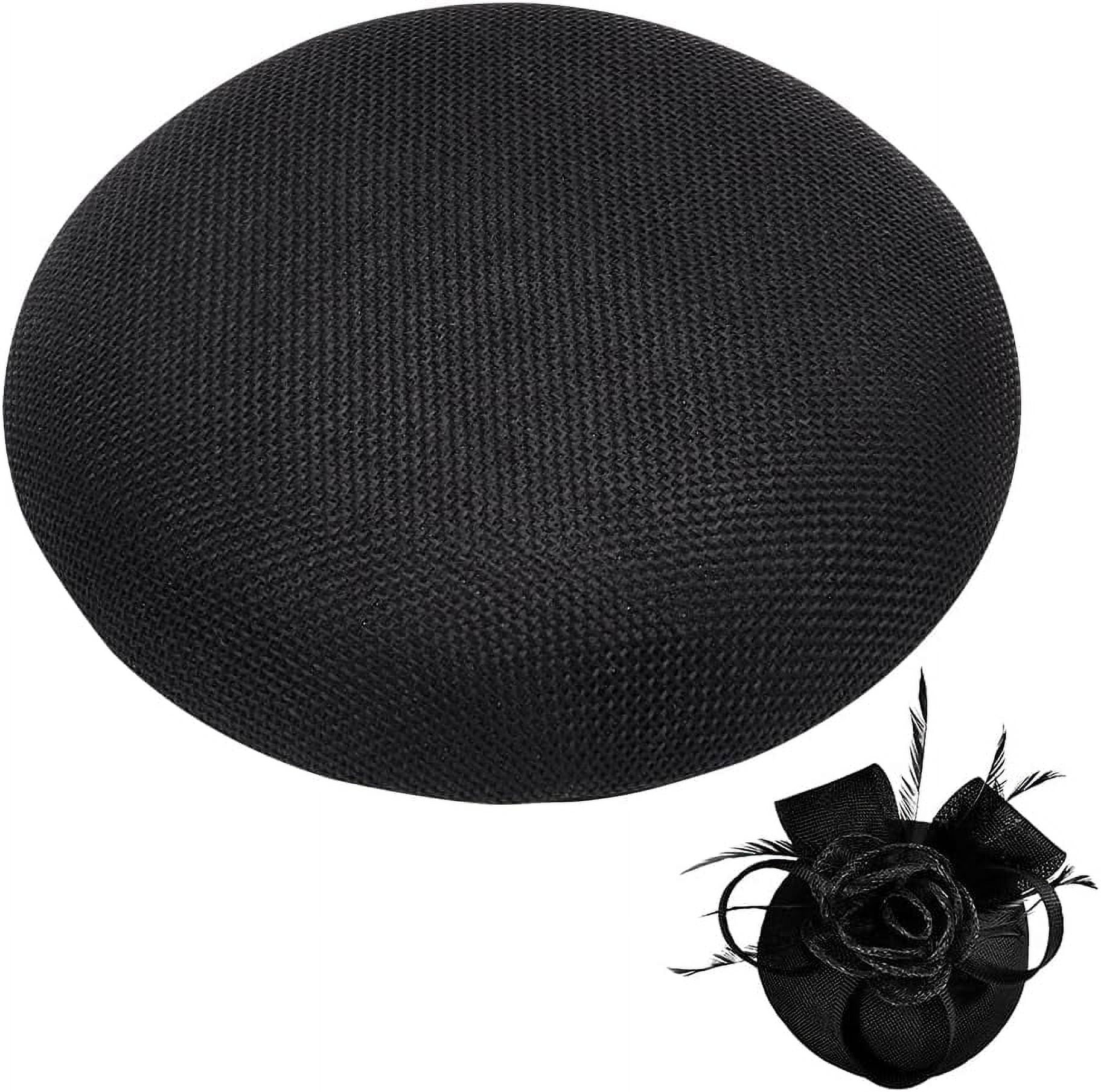 Black Sinamay Hat Fascinator Hat Base Headwear Fascinator Base Round ...