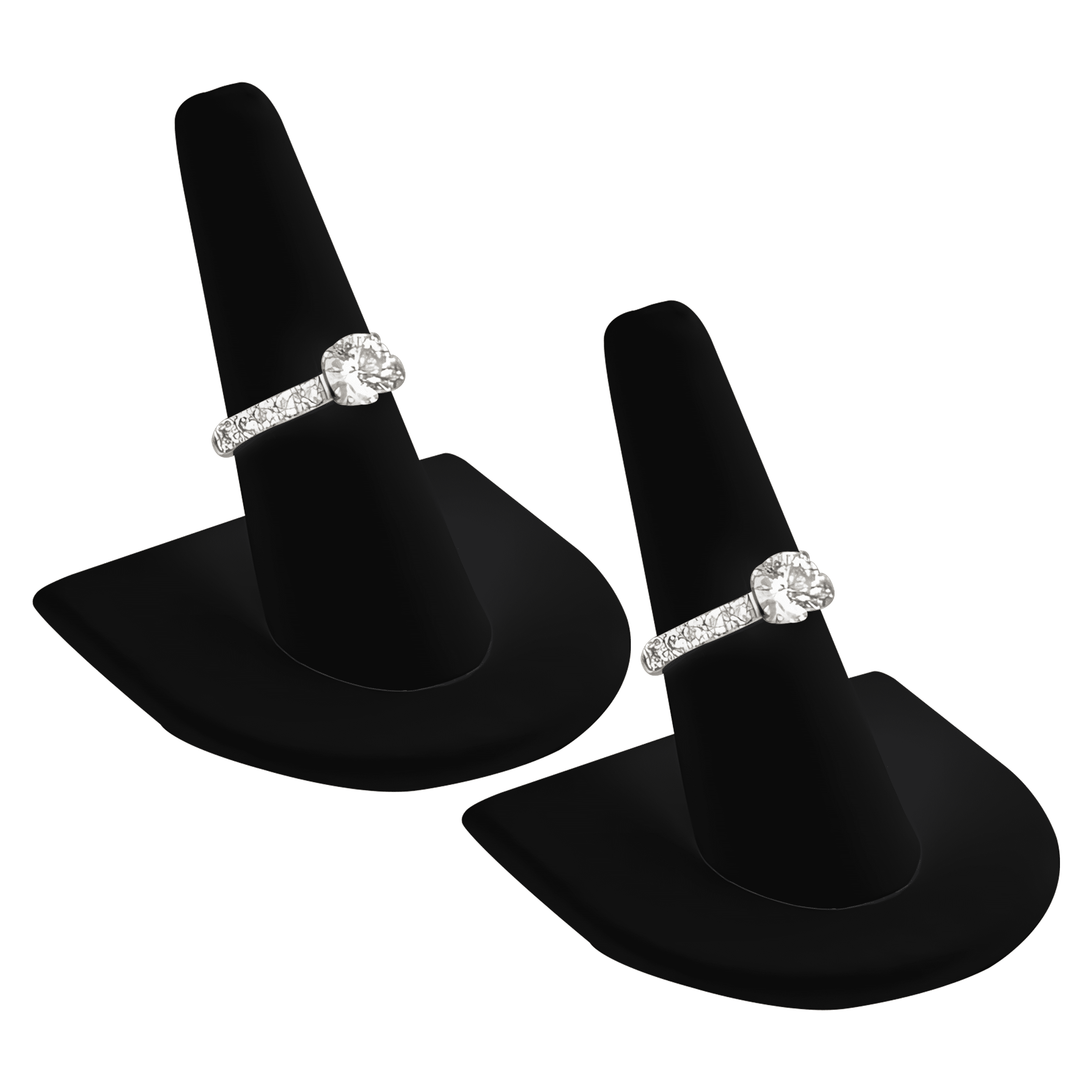 Novel Box 2 Pack Black Velvet Jewelry Ring Finger Display Stand 2x2x2 ...