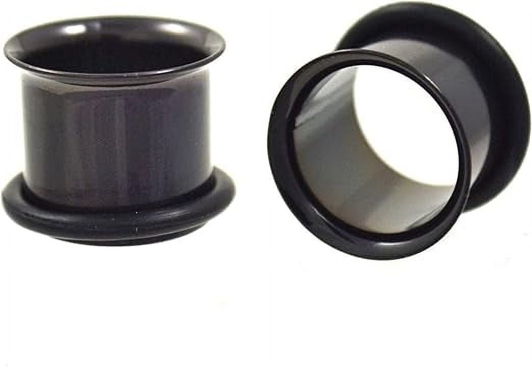 Black Single Flare O-ring Anodized Titanium Ear Plug Tunnel - Walmart.com