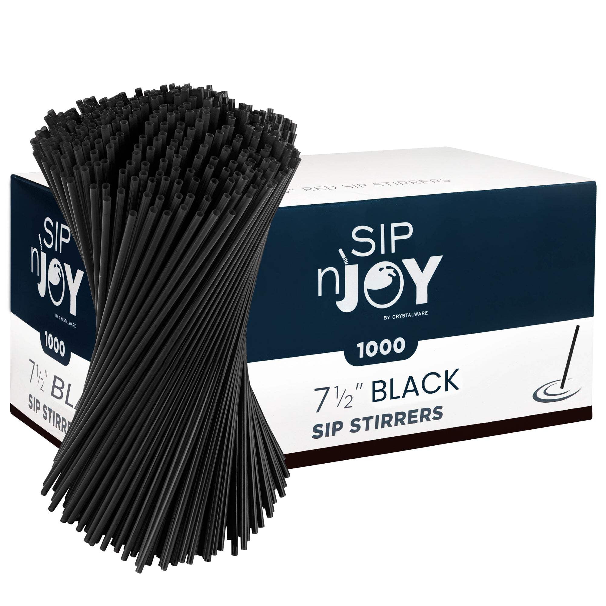 Crystalware 7.5 Inch Plastic Drink Stirrers, Black, 10,000 Count ...