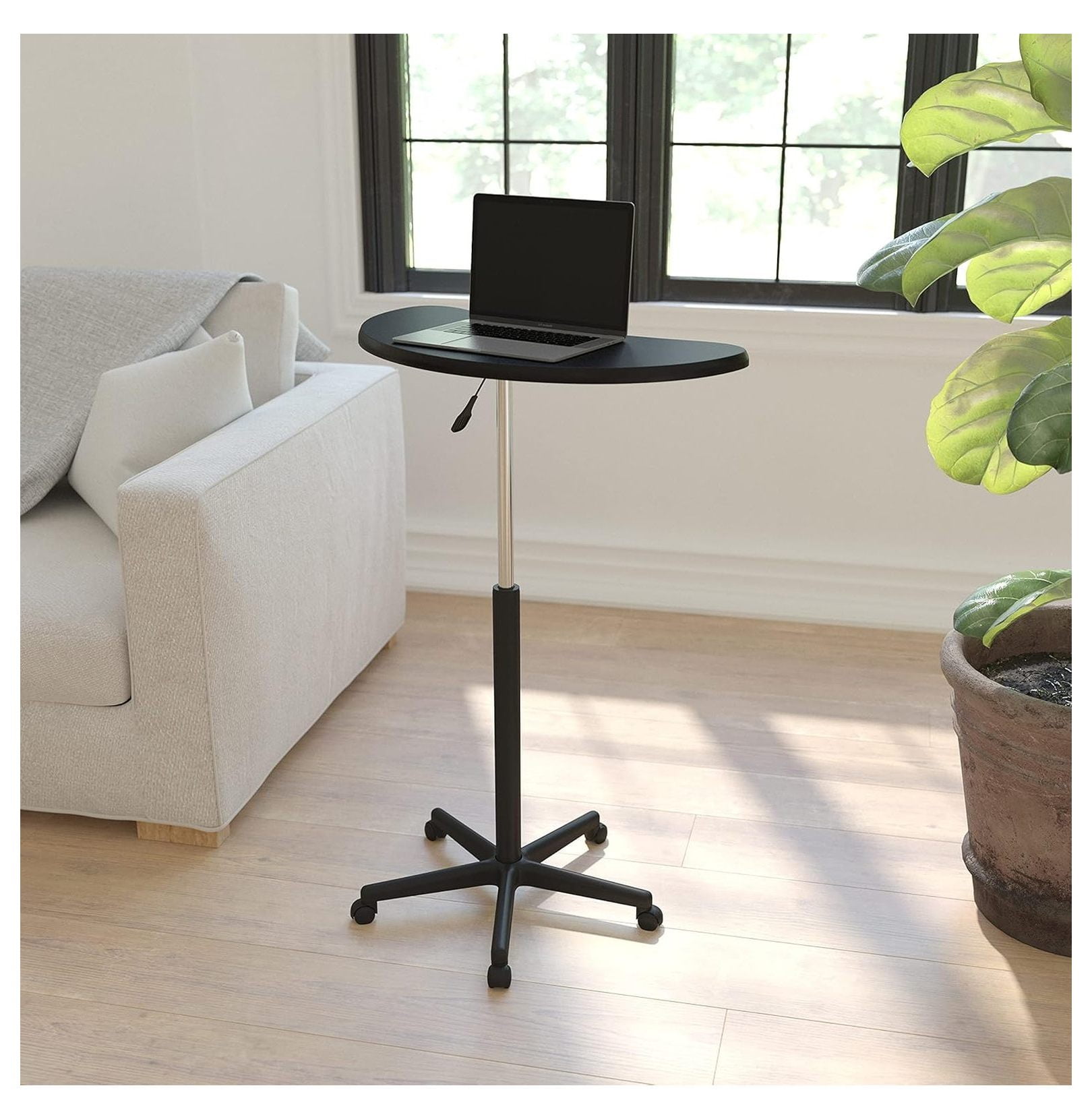 Black Sit to Stand Mobile Laptop Computer Desk - Walmart.com