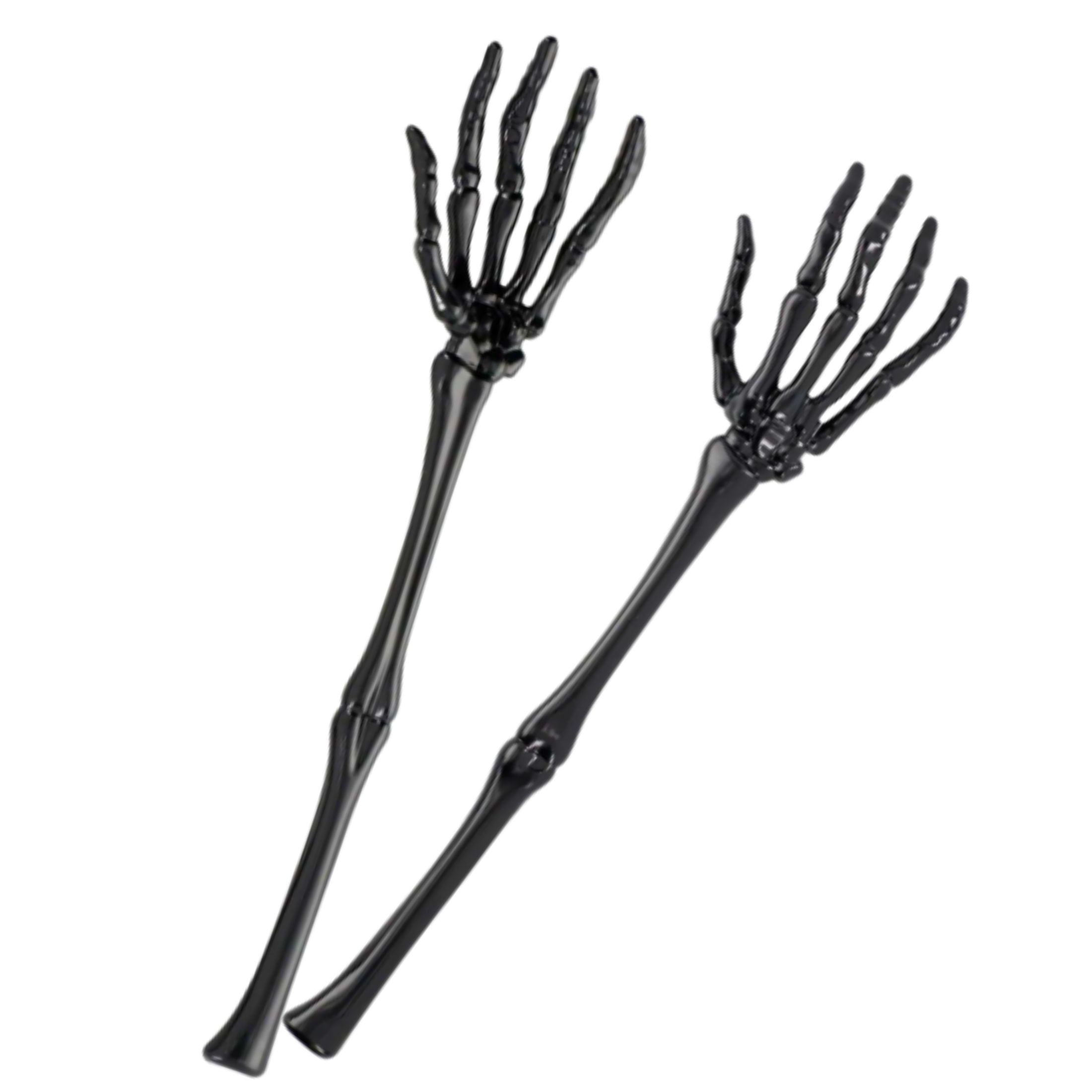 Black Skeleton Tongs, 12.875 in. Halloween Spooky Serving Utensils Pack ...