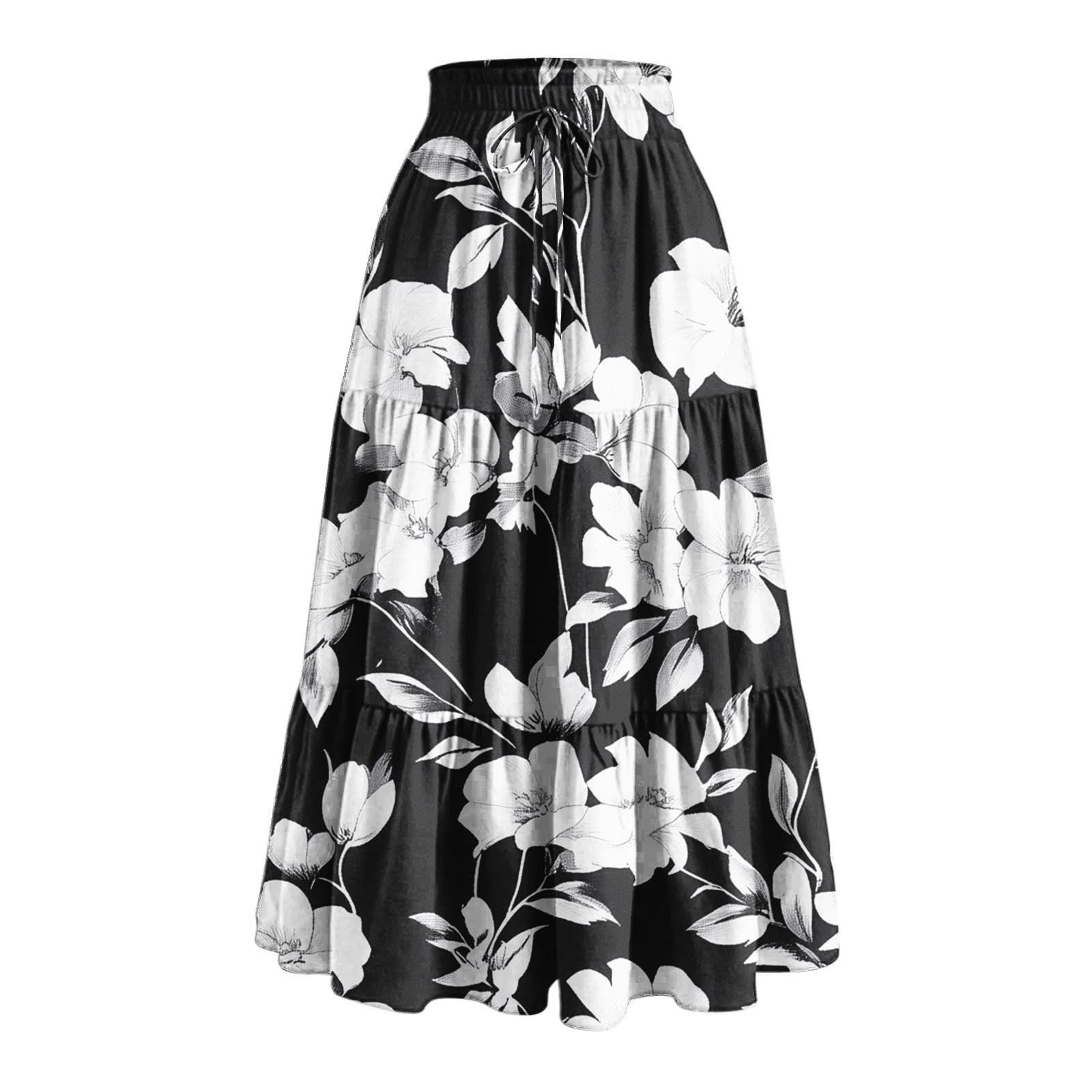Black Skirts for Women Trendy Color Block Soft & Lightweigh Vacation ...