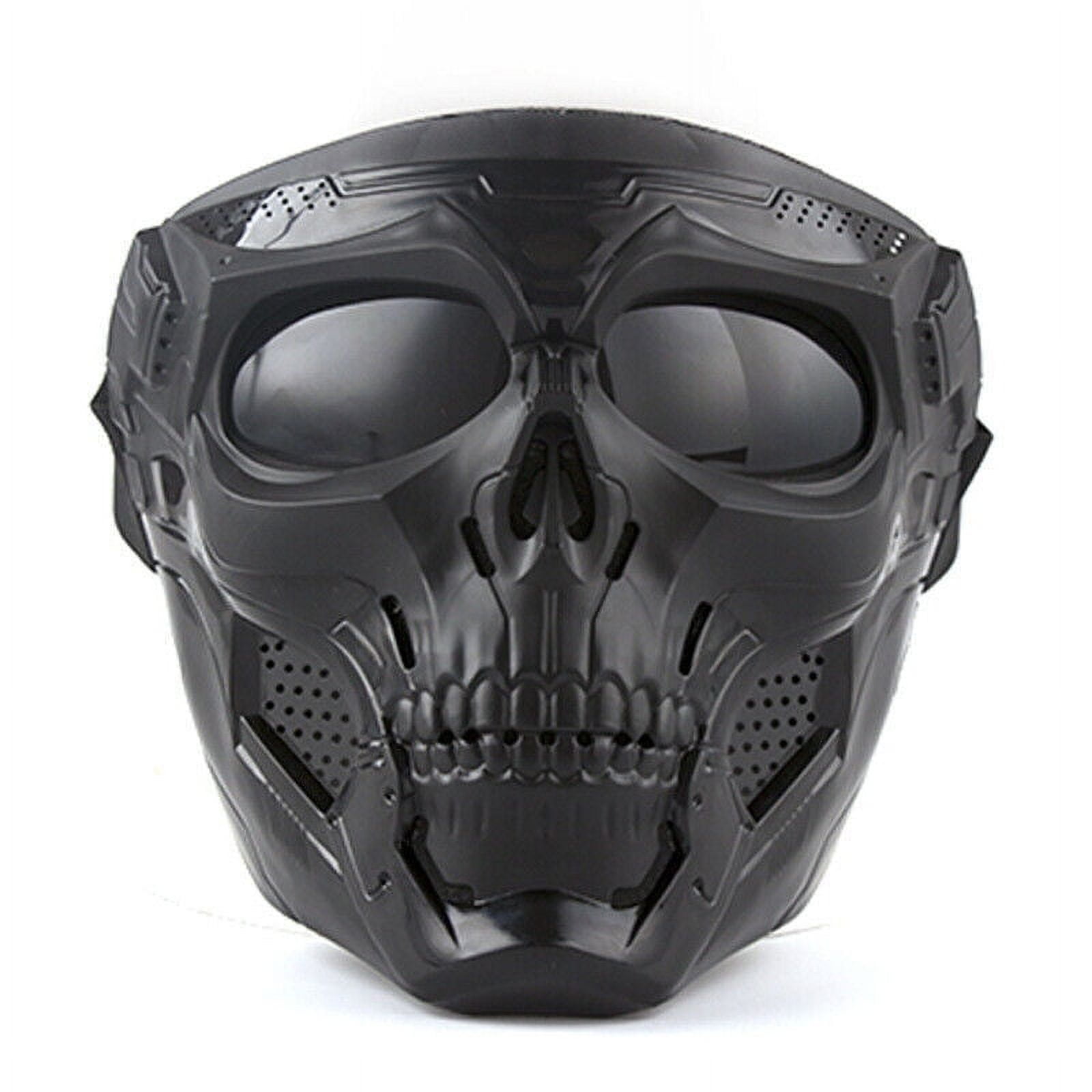 Black Skull Full Face Mask Motorcycle Riding Protective Goggle Eye ...