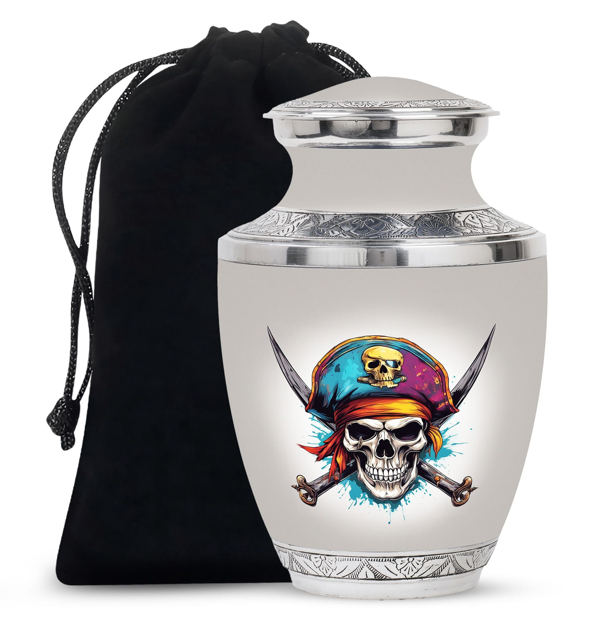 Black Skull Funeral Large Urns For Human Ashes Adult Mom And Dad ...