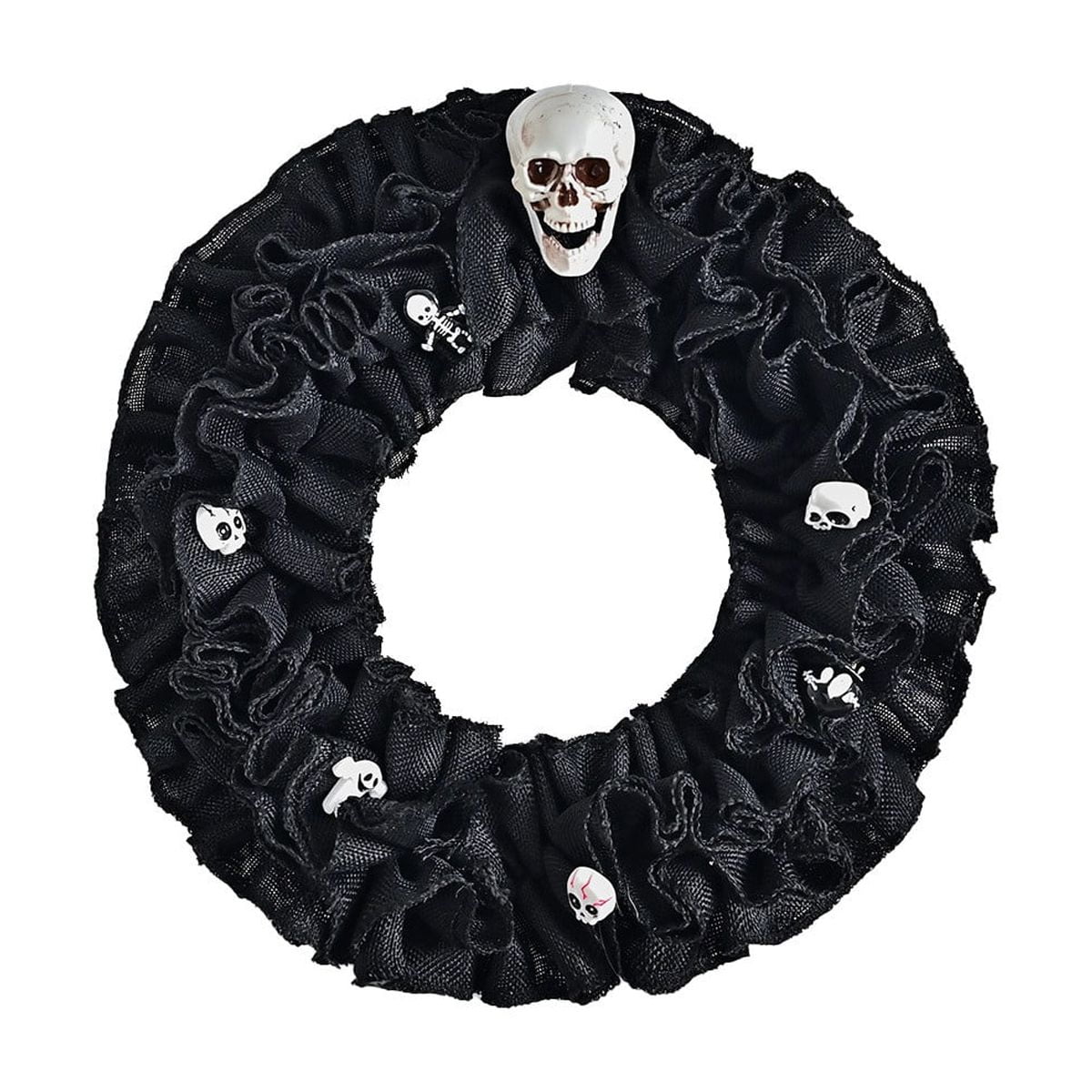 Black Skull Halloween Wreath Horror Skeleton Ghost Gothic Wreaths for ...