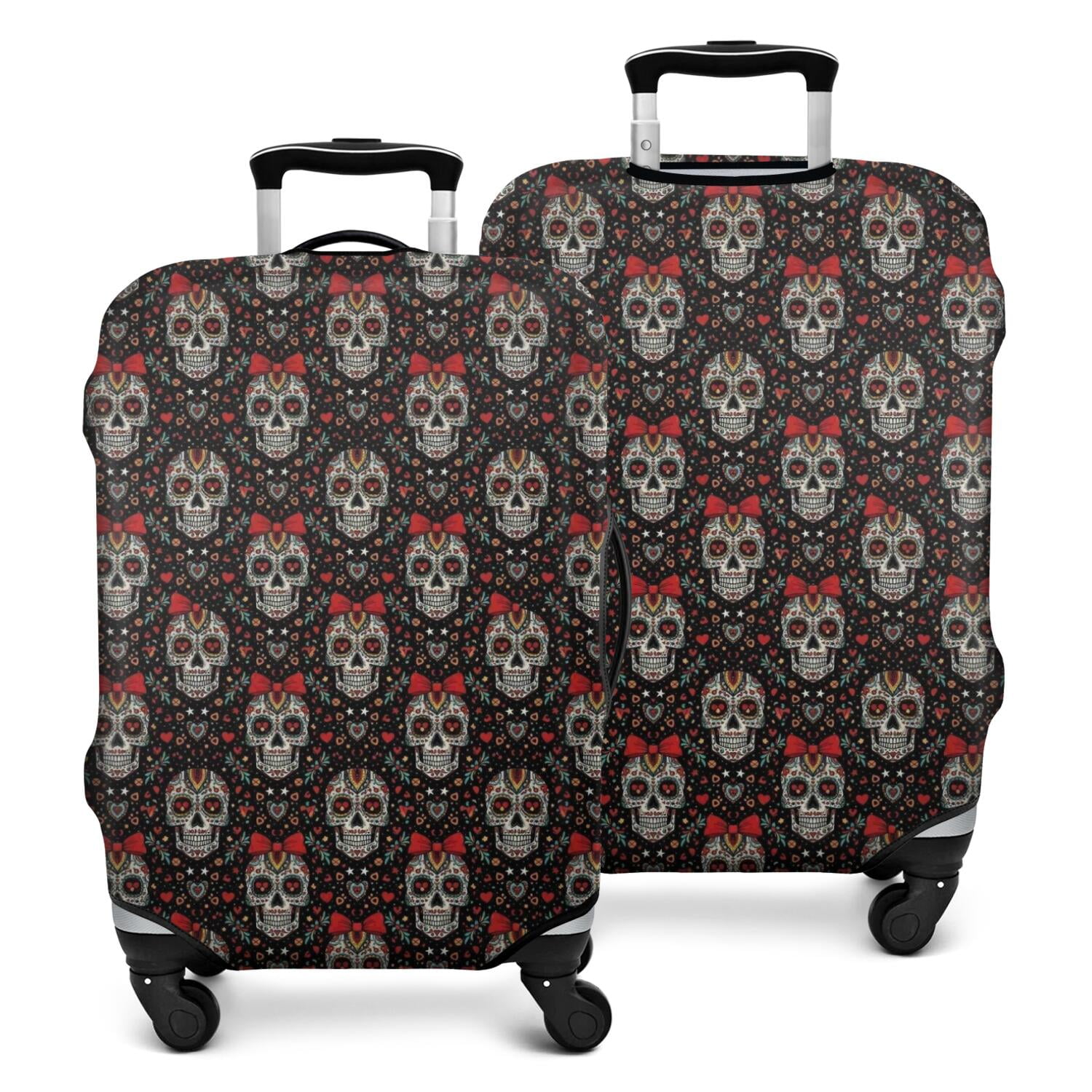 Black Skull Red Bow Pattern Luggage Cover Fashion Suitcase Cover ...