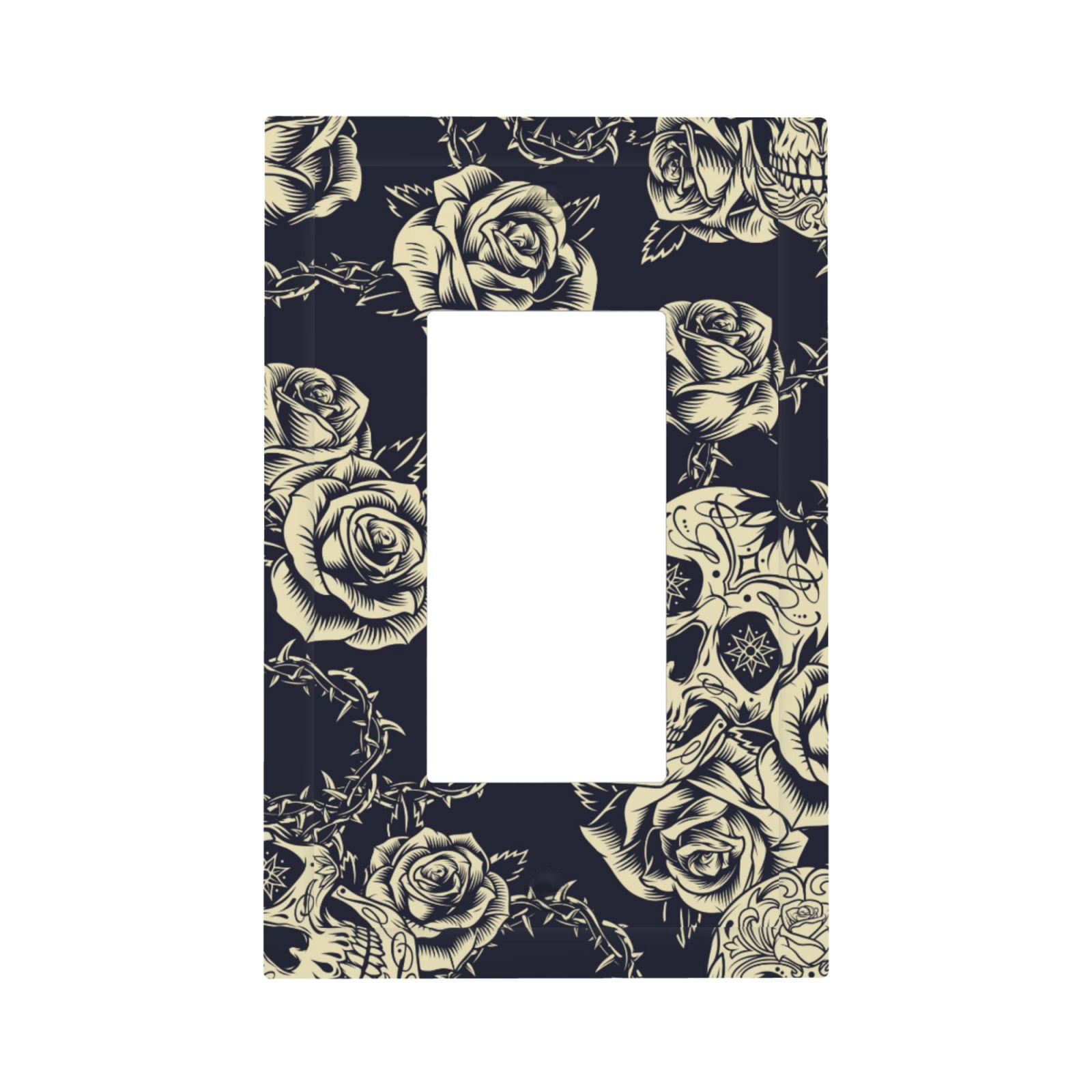 Black Skull Roses Cool Single Gang Wall Plate 1 Gang Decorative ...
