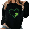 Black Sleek Double-Layer Heart Outline & Single Shamrock Print ...