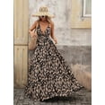 Black Sleeveless V-Neck Maxi Dress With Abstract Print, Boho Summer ...