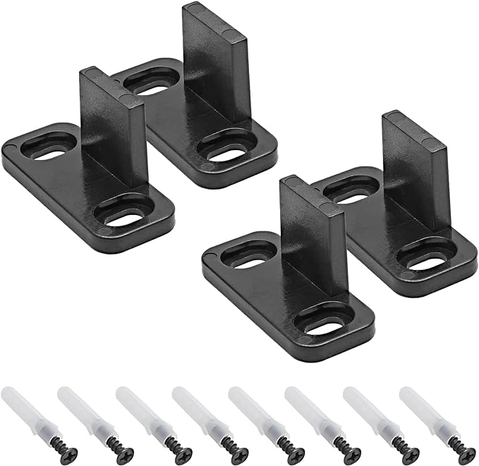 Black Sliding Barn Door Floor Guides Plastic Bypass Door Guide Hardware ...