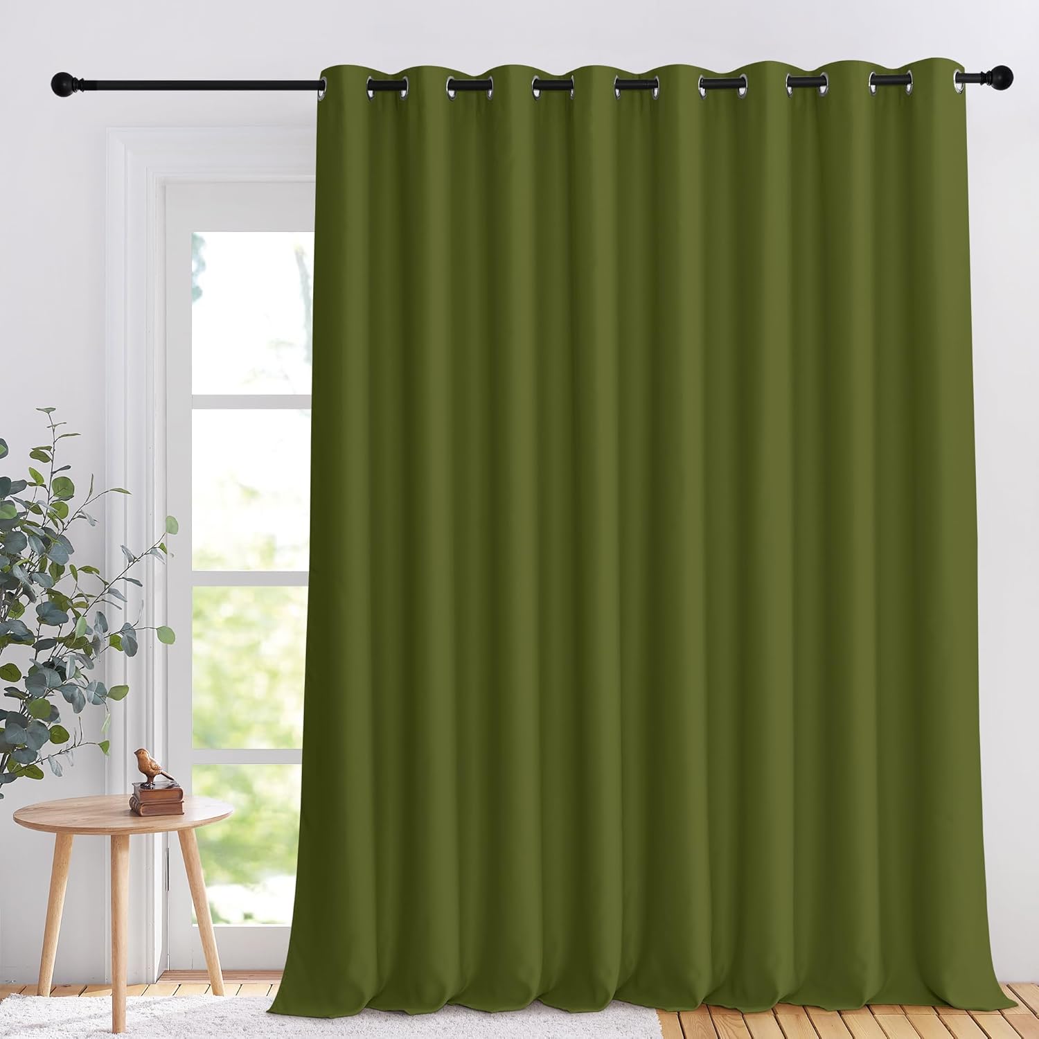 Black Out Sliding Door Curtain 108 inches Long, Grommet Patio Door ...