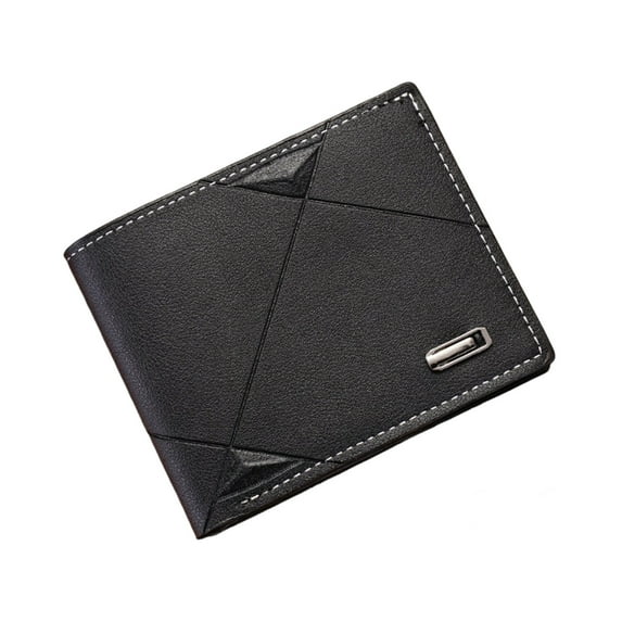 Black Slim Bifold Wallet For Men With Money Clip And Coin Purse Credit ...