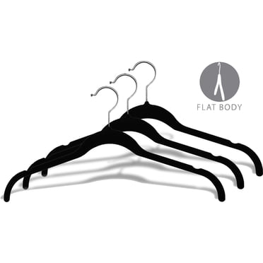 International Hanger Slimline Ultra Thin Shirt Hanger, Black Velvet ...