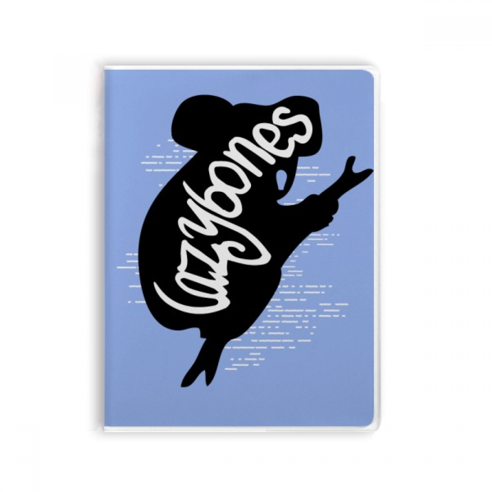 Black Sloth Animal Outline Natural Notebook Gum Cover Diary Soft Cover ...